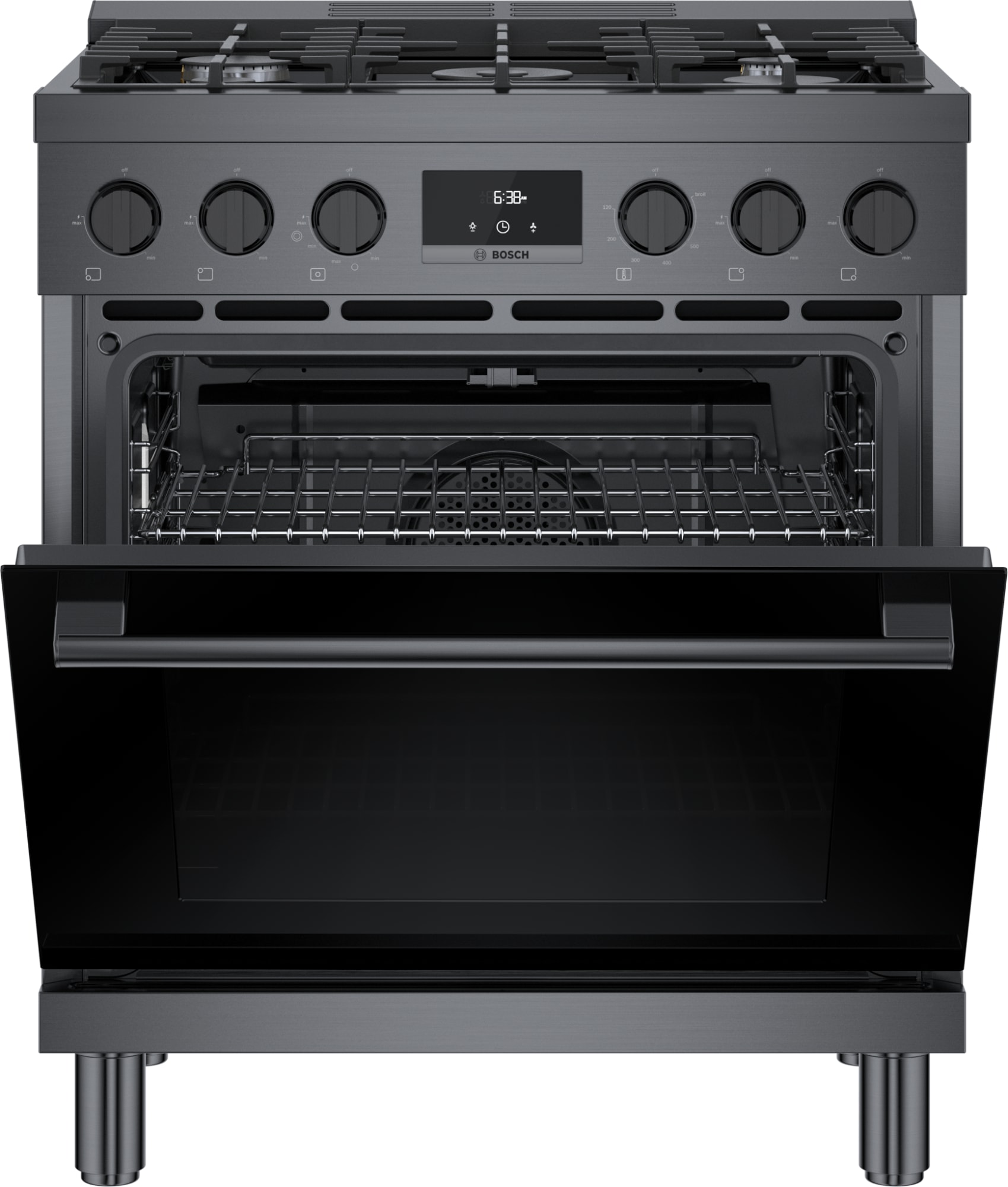 Bosch HGS8045UC 30 Inch Freestanding Gas Range with 5 Sealed Burners, 3 ...