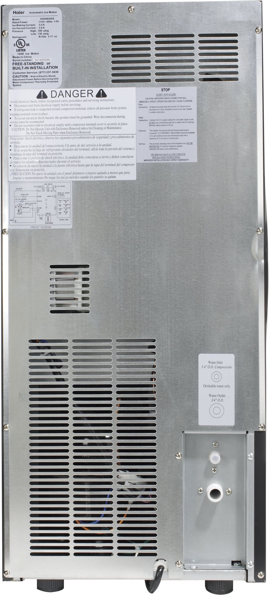 Haier HI50IB20SS 15 Inch Freestanding/Built-in Ice Maker with 50 lbs ...