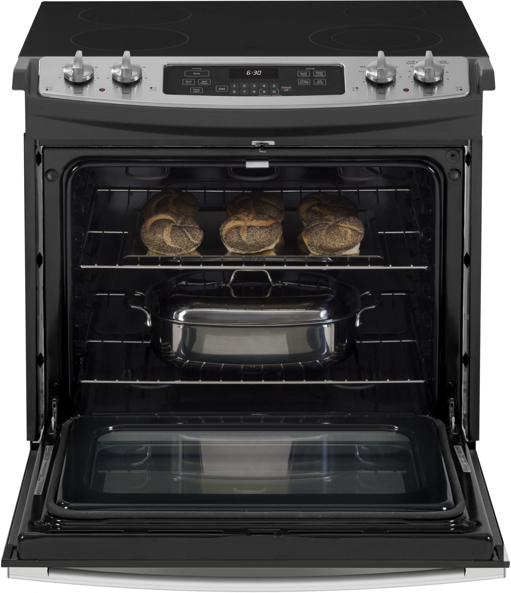 GE JD630STSS 30 Inch Drop-In Electric Range with 4 Smoothtop Elements ...