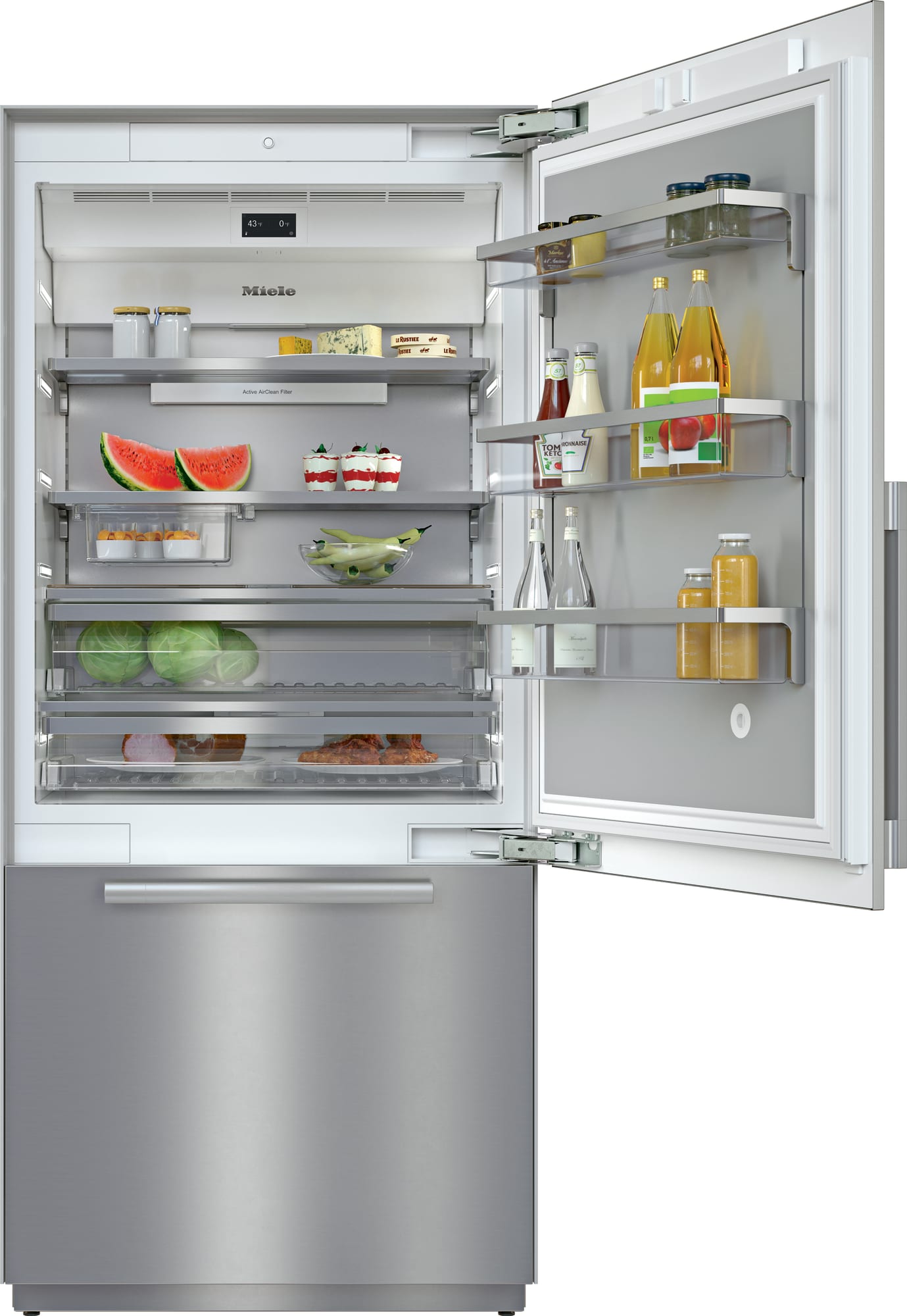 Miele KF2901SF 36 Inch Smart Built-In Bottom-Freezer Refrigerator with ...