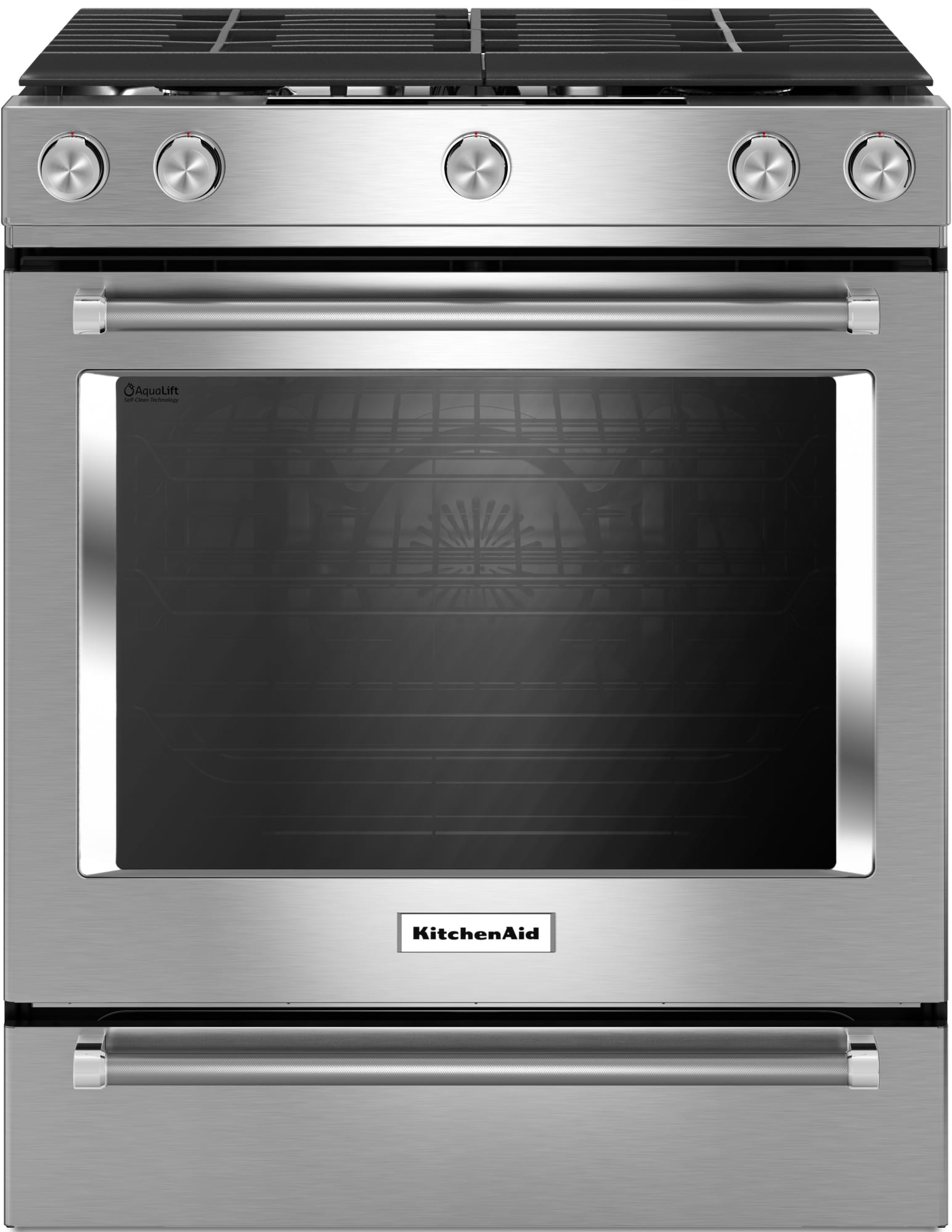 KitchenAid KSGG700ESS 30 Inch Slide-In Gas Range with 5 Sealed Burners ...