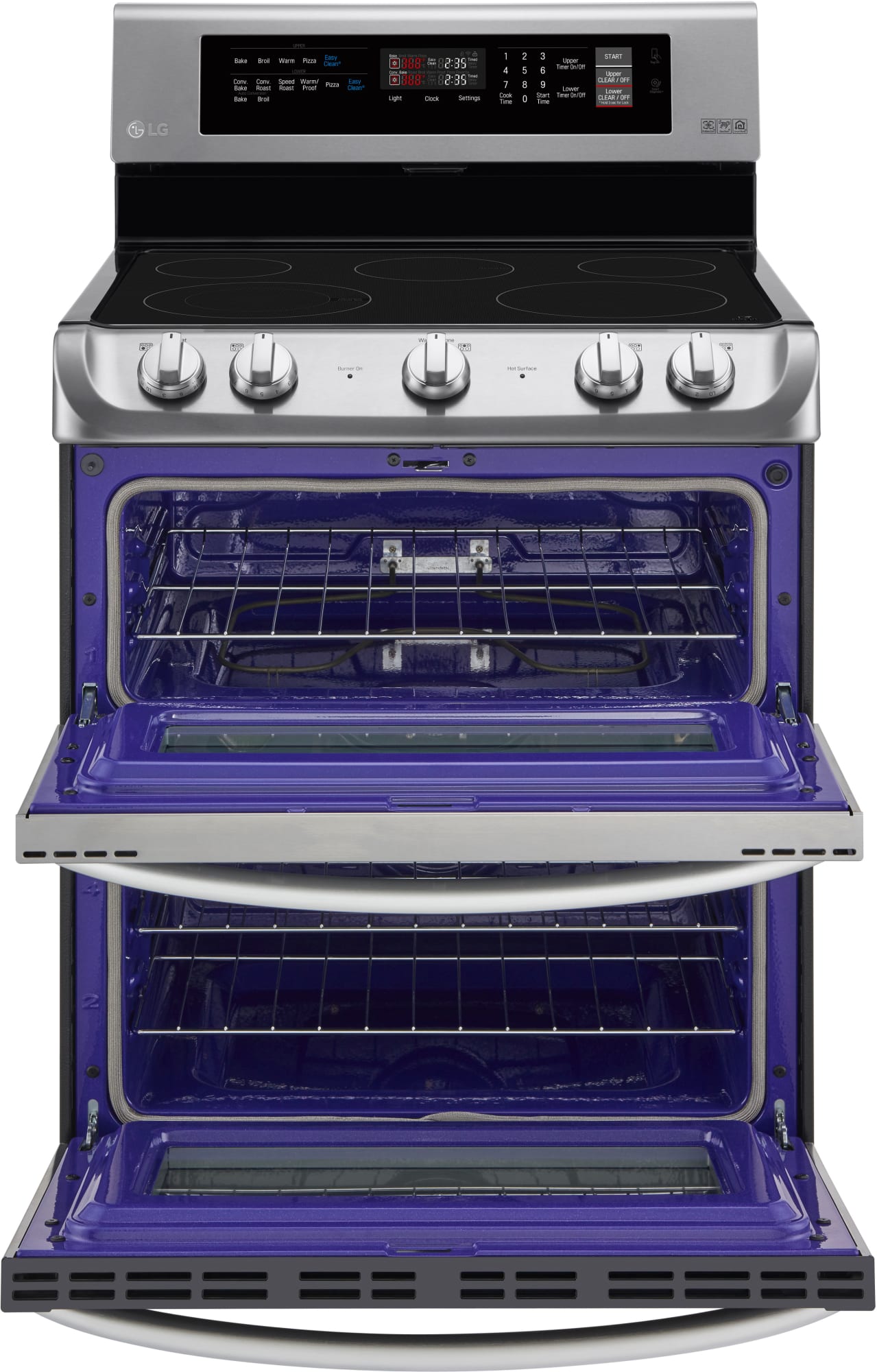 LG LDE4411ST 30 Inch Dual Oven Electric Range with 7.3 cu. ft. Capacity ...