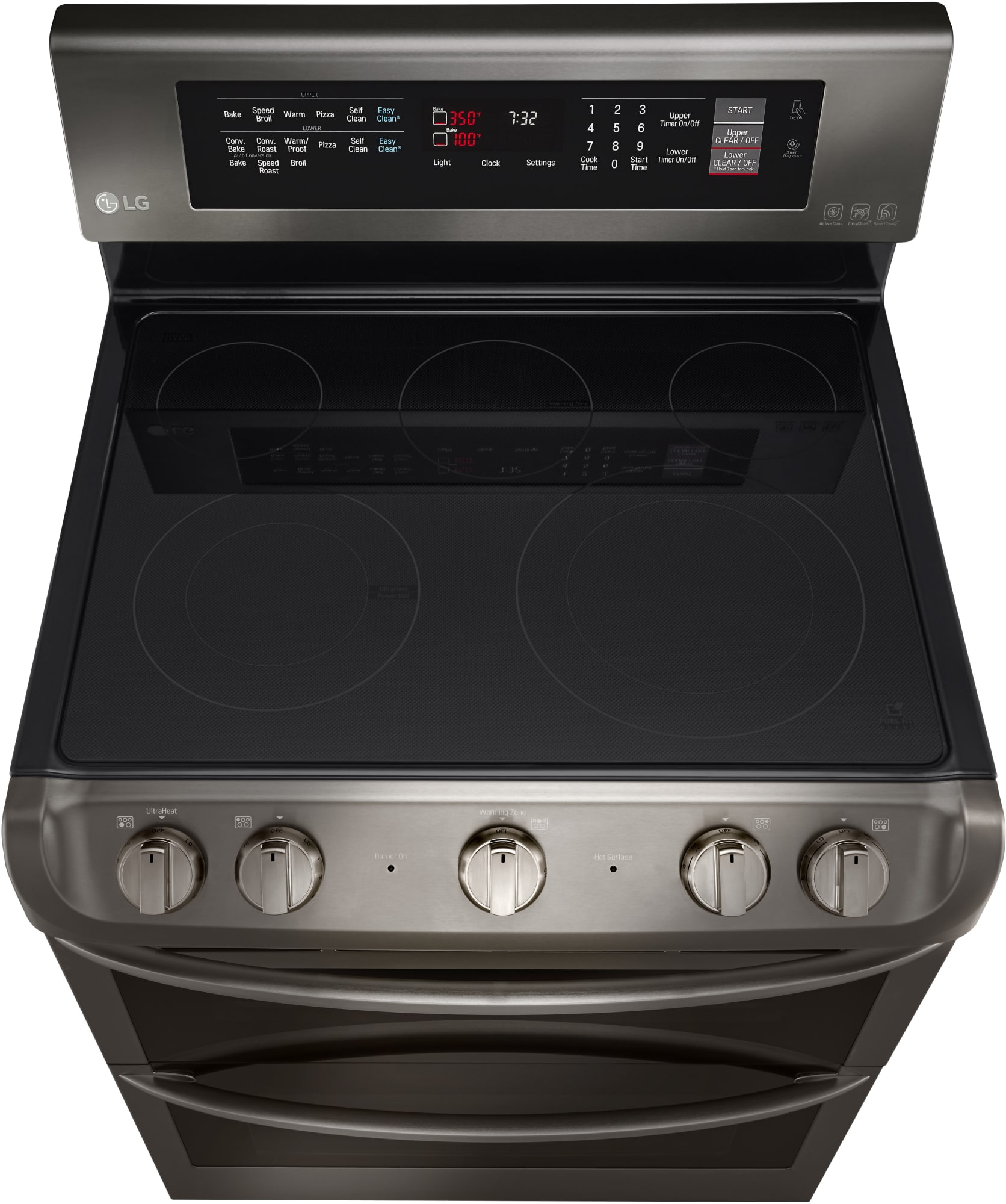 LG LDE4413BD 30 Inch Electric Range with 5 Radiant Heating Elements ...