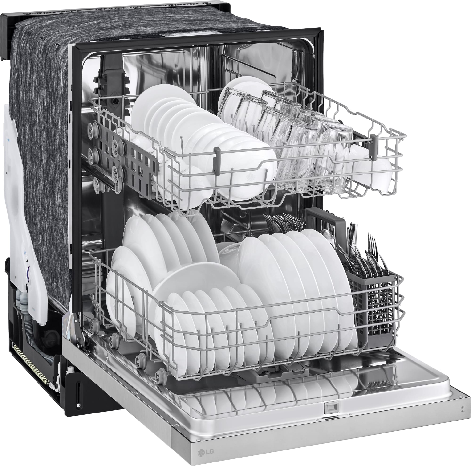 LG LDFC2423B 24 Inch Full Console Dishwasher with 15 Place Settings, 52 ...