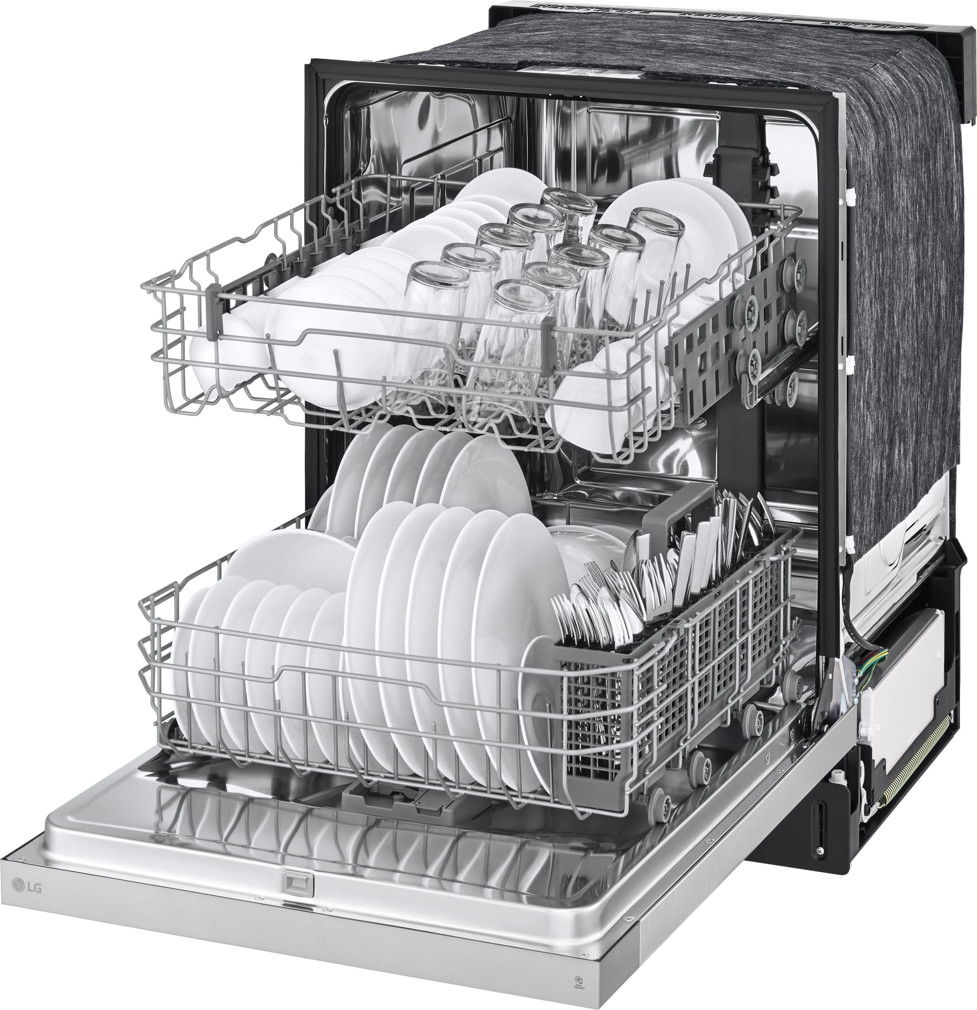 LG LDFC2423V 24 Inch Full Console Dishwasher with 15 Place Settings, 52 ...