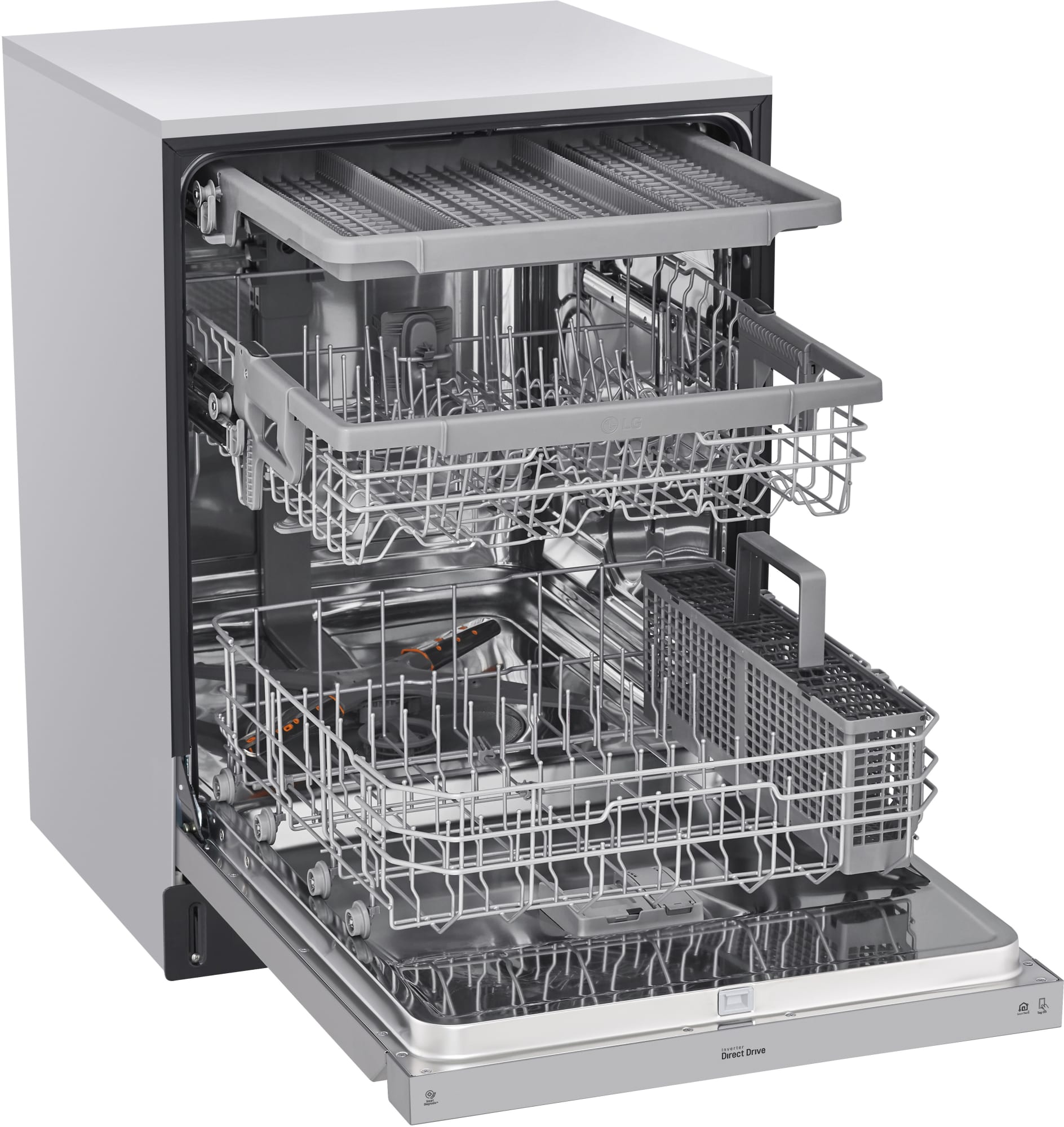 LG LDFN4542S 24 Inch Full Console Dishwasher with 15 Place Settings ...