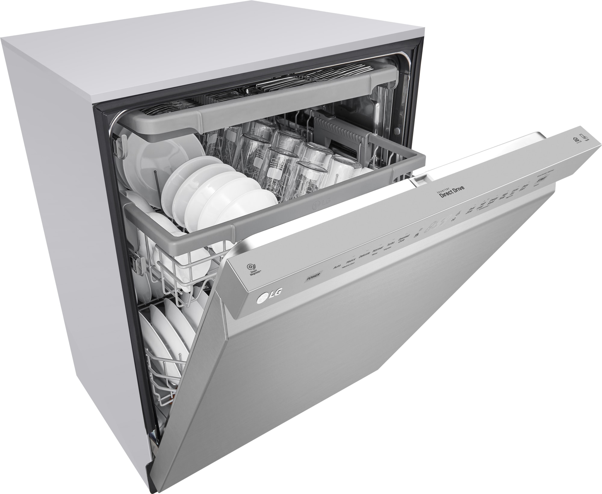 LG LDFN4542S 24 Inch Full Console Dishwasher with 15 Place Settings ...