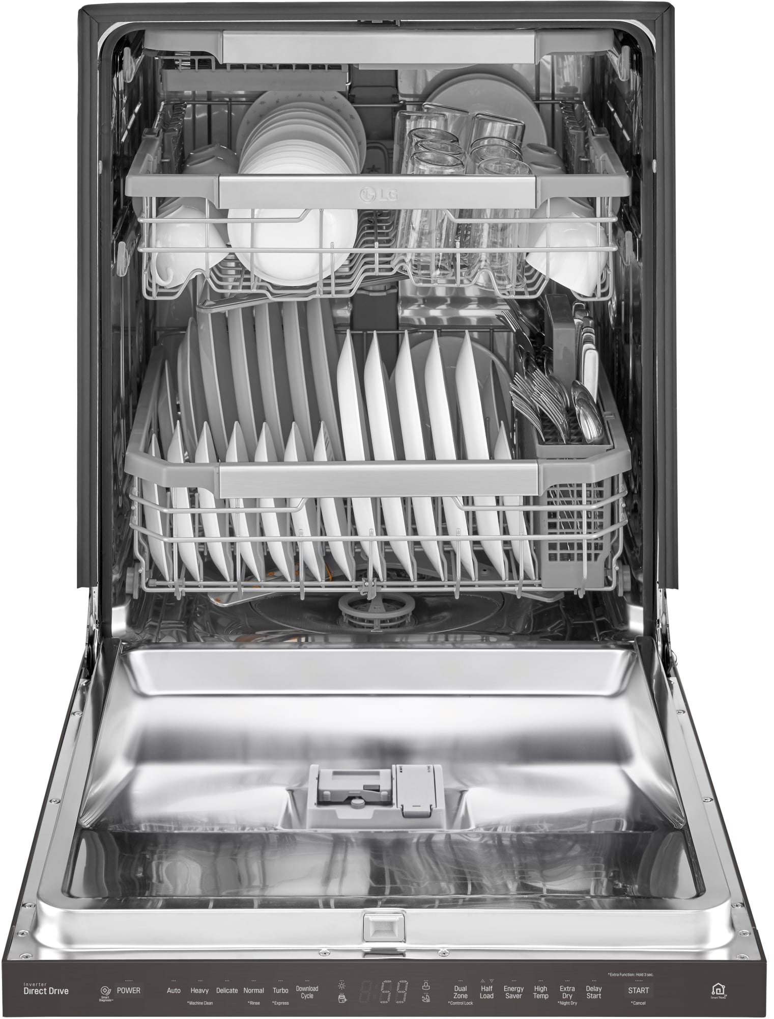 LG LDP6797BD 24 Inch Fully Integrated QuadWash™ Smart Dishwasher with ...