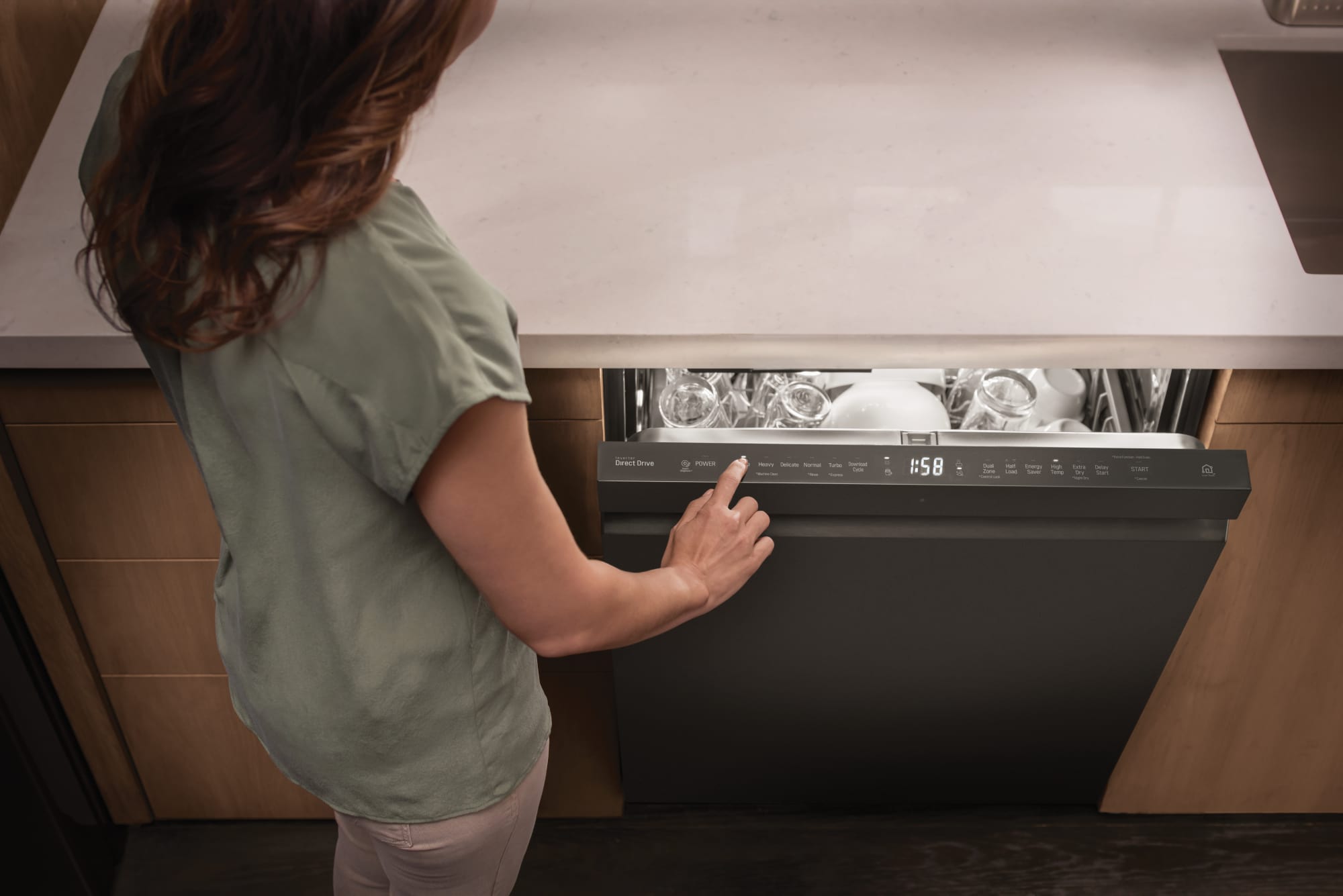 LG LDP6797BD 24 Inch Fully Integrated QuadWash™ Smart Dishwasher with ...