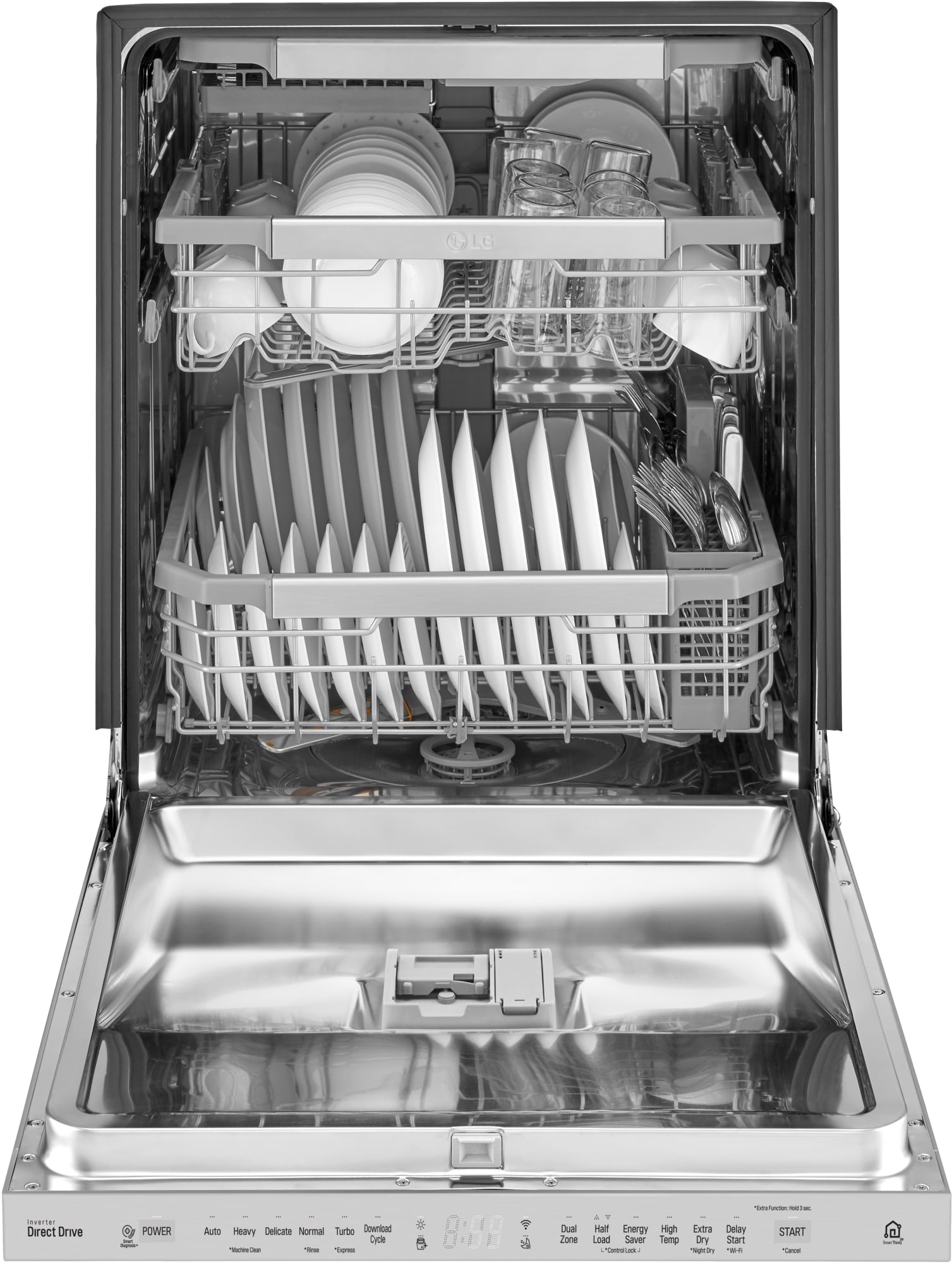LG LDP6797ST 24 Inch Fully Integrated QuadWash™ Smart Dishwasher with ...