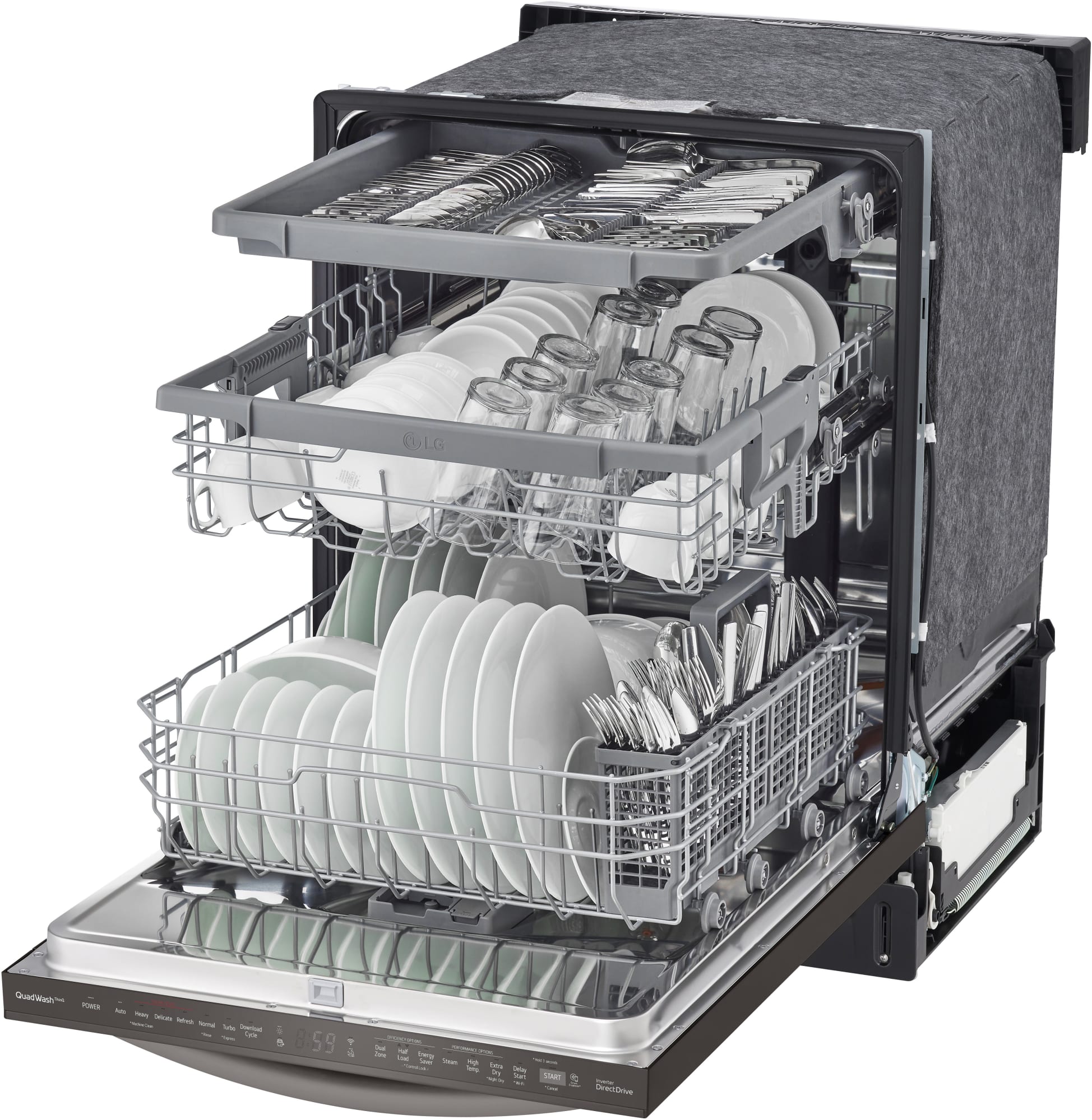 LG LDTS5552D 24 Inch Fully Integrated Smart Dishwasher with 15 Place ...