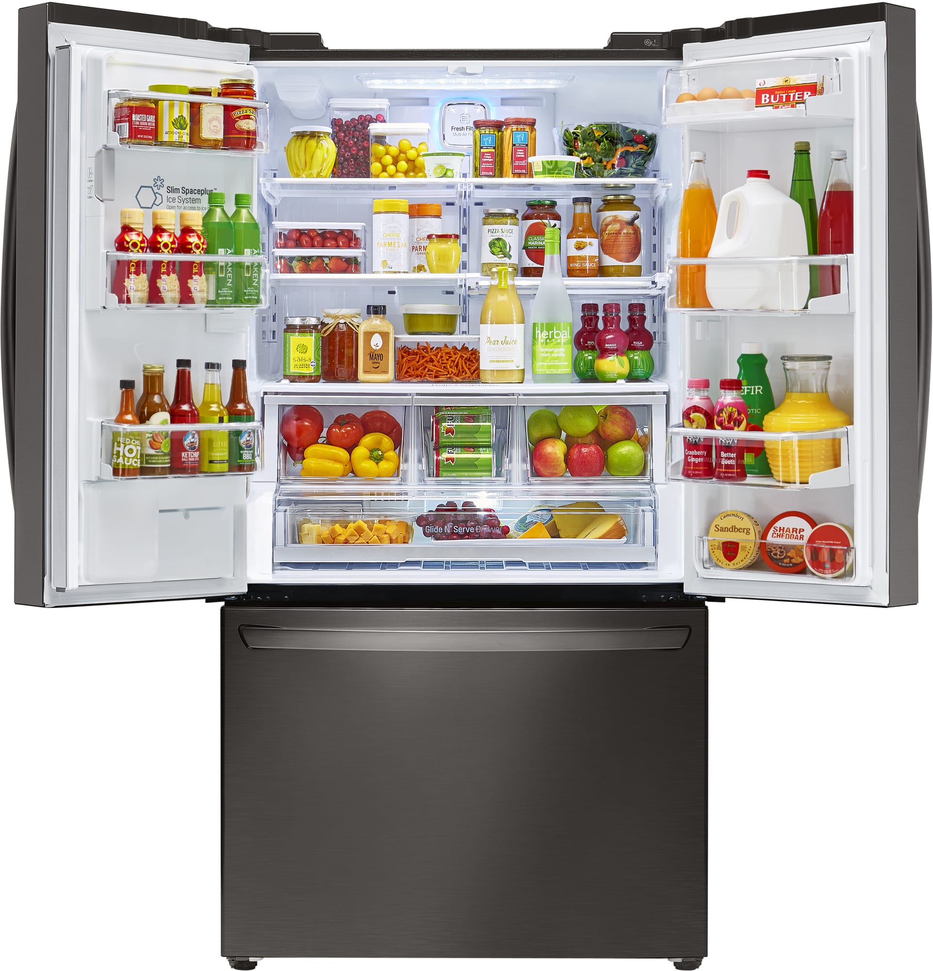 LG LFXC24726D 36 Inch Counter Depth French Door Refrigerator with Slim ...