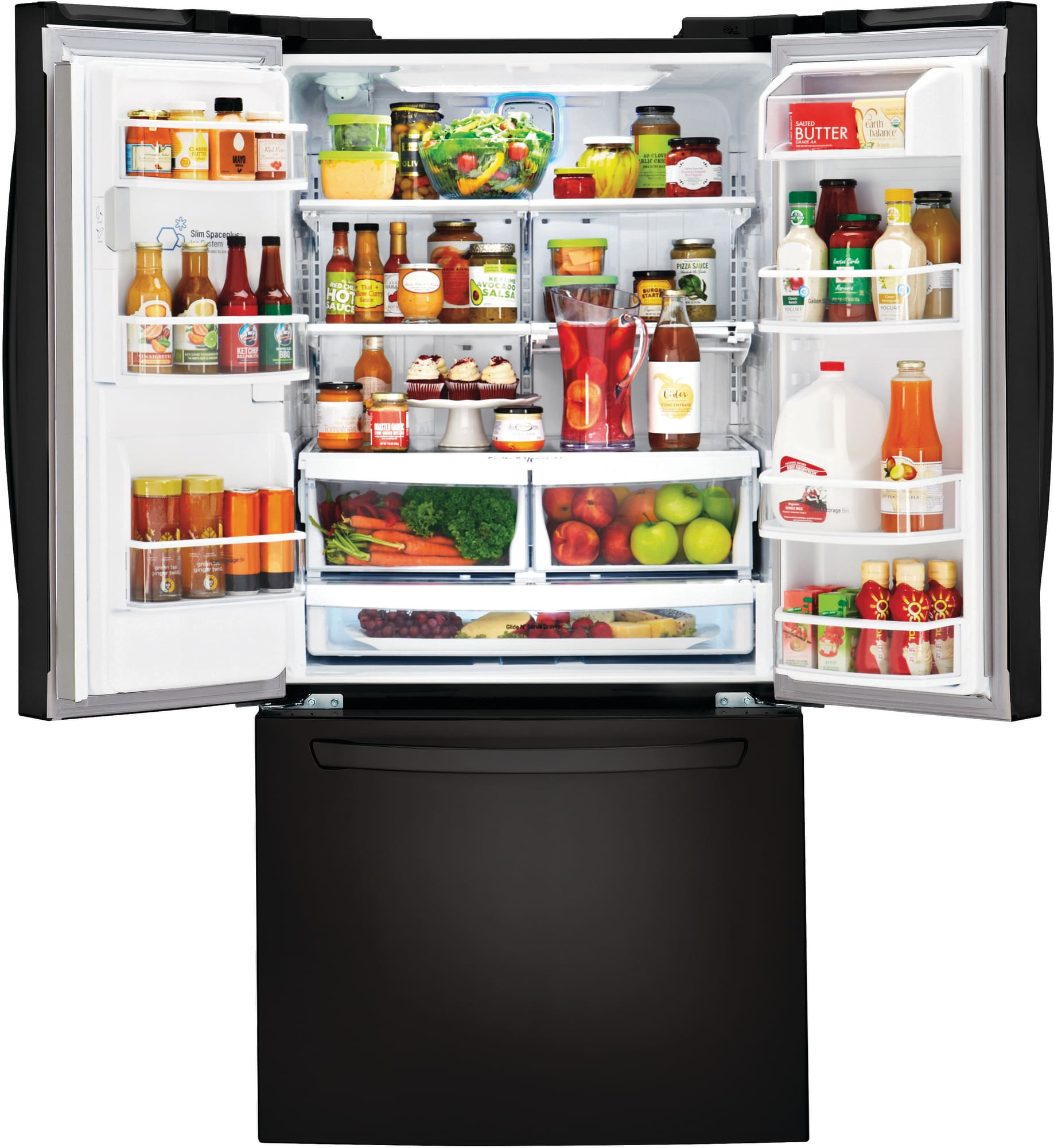LG LFXS24623B 33 Inch French Door Refrigerator with Slim SpacePlus® Ice ...