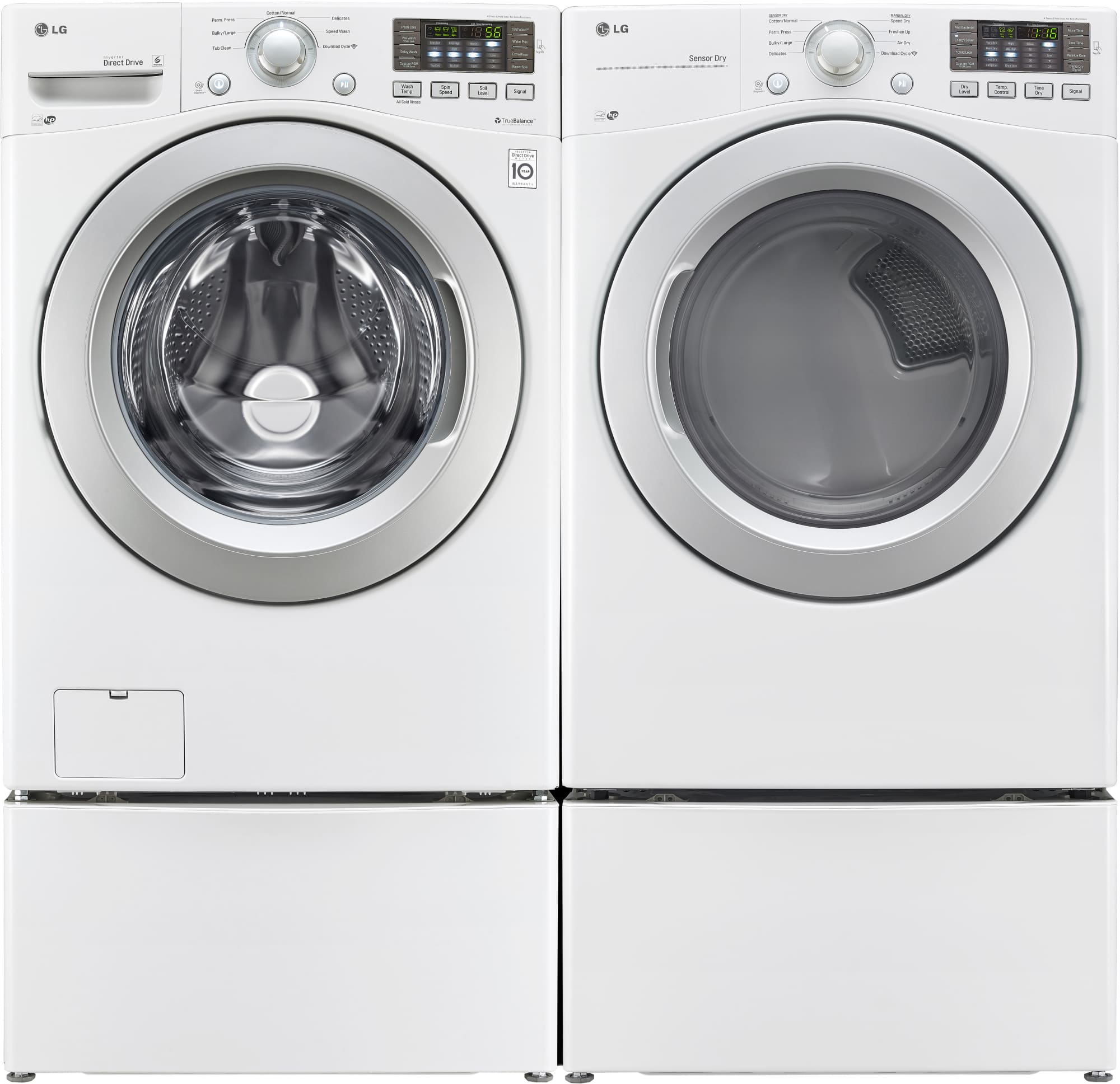 LG WM3170CW 27 Inch 4.3 cu. ft. Front Load Washer with 7 Wash Cycles ...