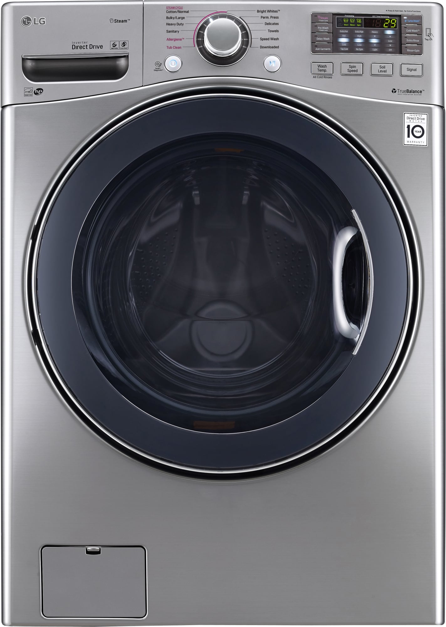 LG WM3770HVA 27 Inch Front Load Washer with Steam, TurboWash ...