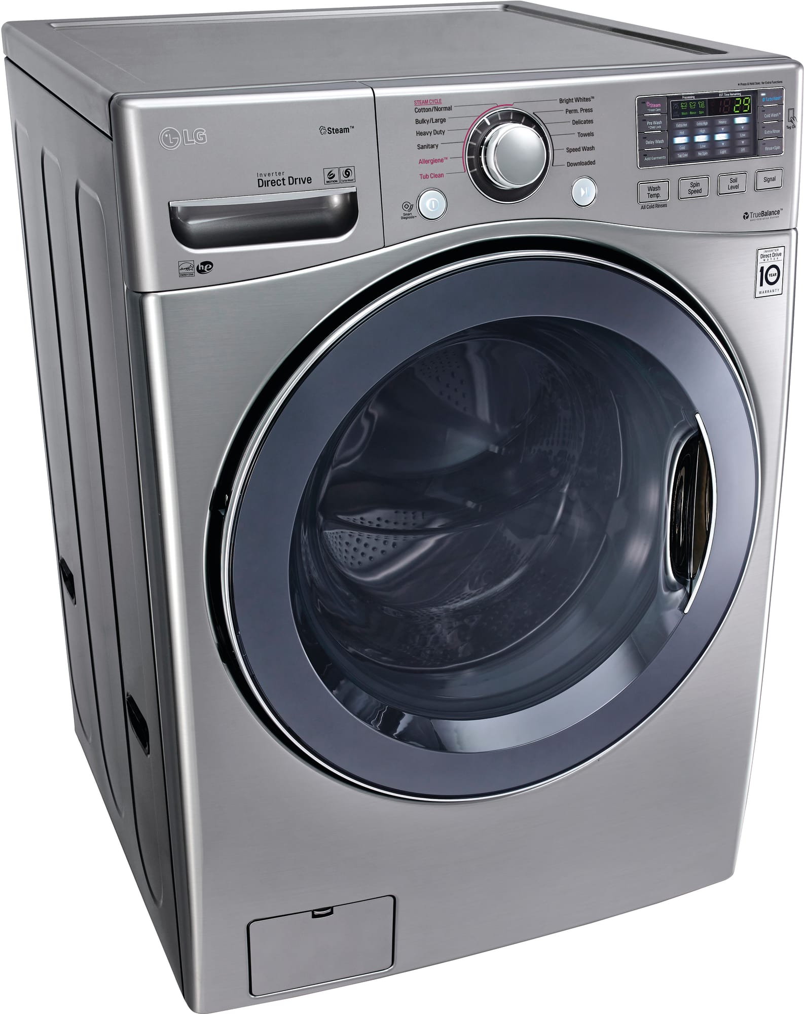 LG WM3770HVA 27 Inch Front Load Washer with Steam, TurboWash ...