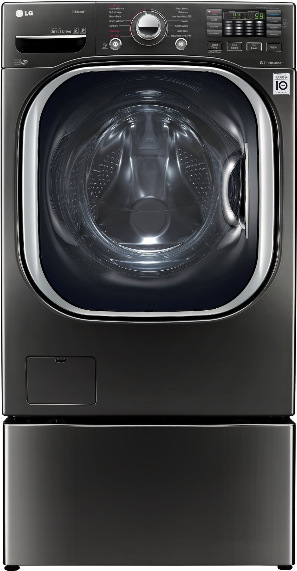 LG WM4370HKA 27 Inch Front Load Washer with 4.5 cu. ft. Capacity, 14 ...