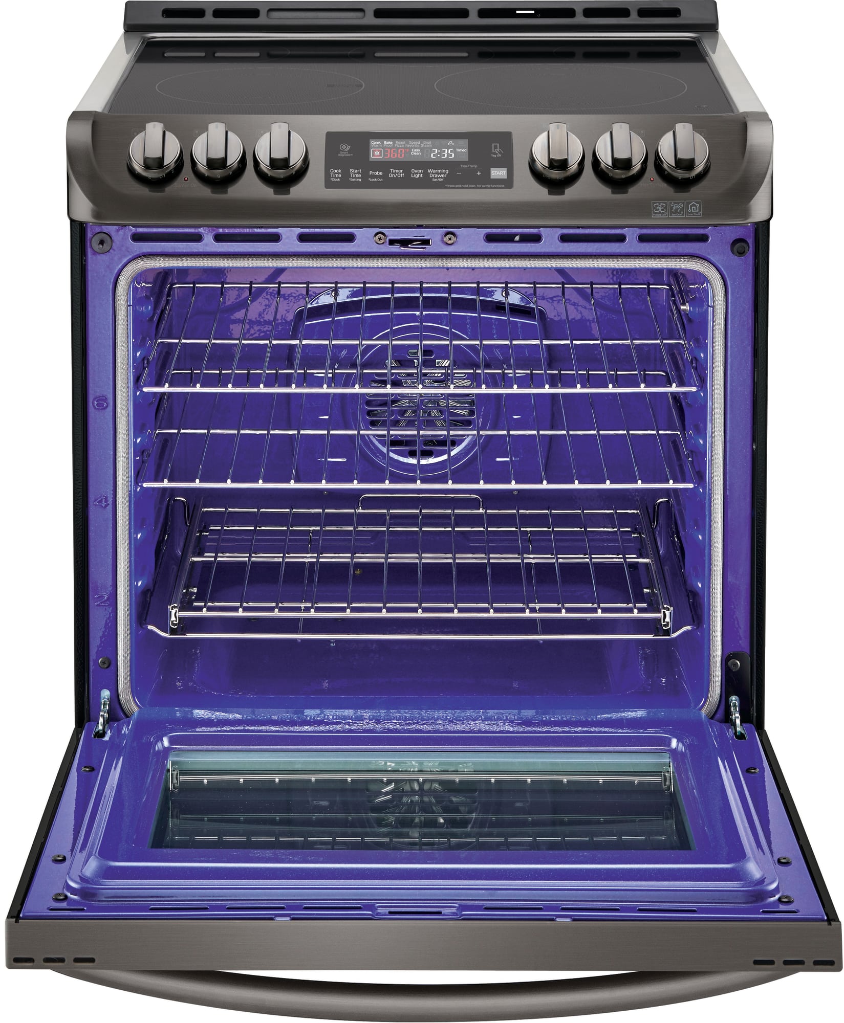 LG LSE4613BD 30 Inch Slide-in Electric Range with 5 Smoothtop Elements ...