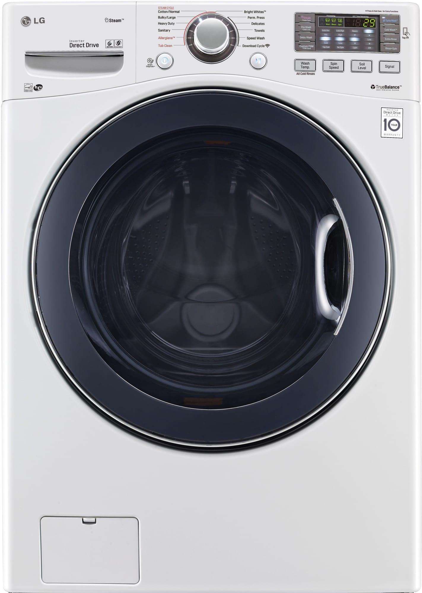 LG WM3570HWA 27 Inch 4.3 cu. ft. Front Load Washer with 12 Wash Cycles ...