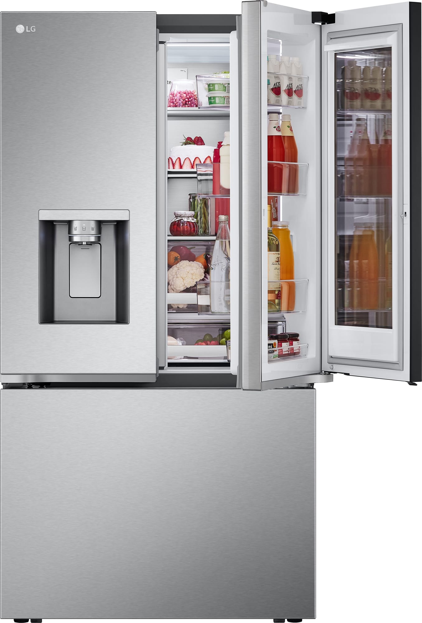 LG LRYKC2606S 36 Inch Counter-Depth MAX™ Smart French Door Refrigerator ...