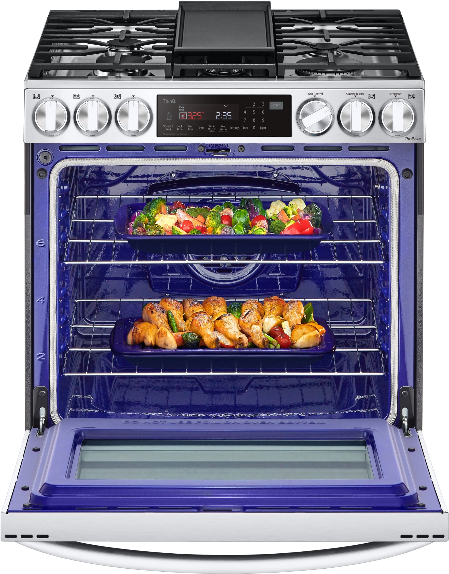 LG LSDL6336F 30 Inch Slide-In Dual Fuel Smart Range with 5 Sealed ...