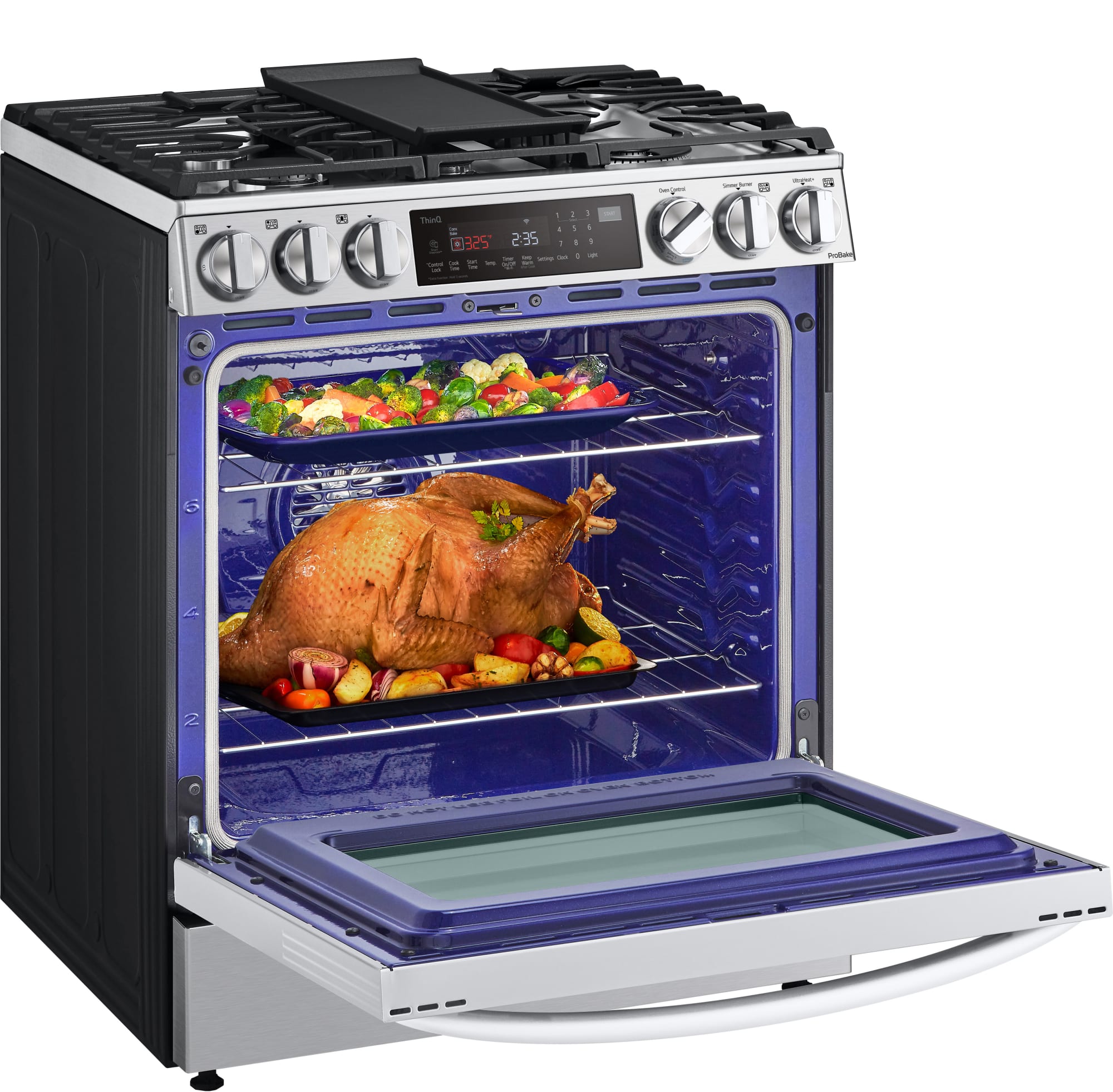 LG LSDL6336F 30 Inch Slide-In Dual Fuel Smart Range with 5 Sealed ...