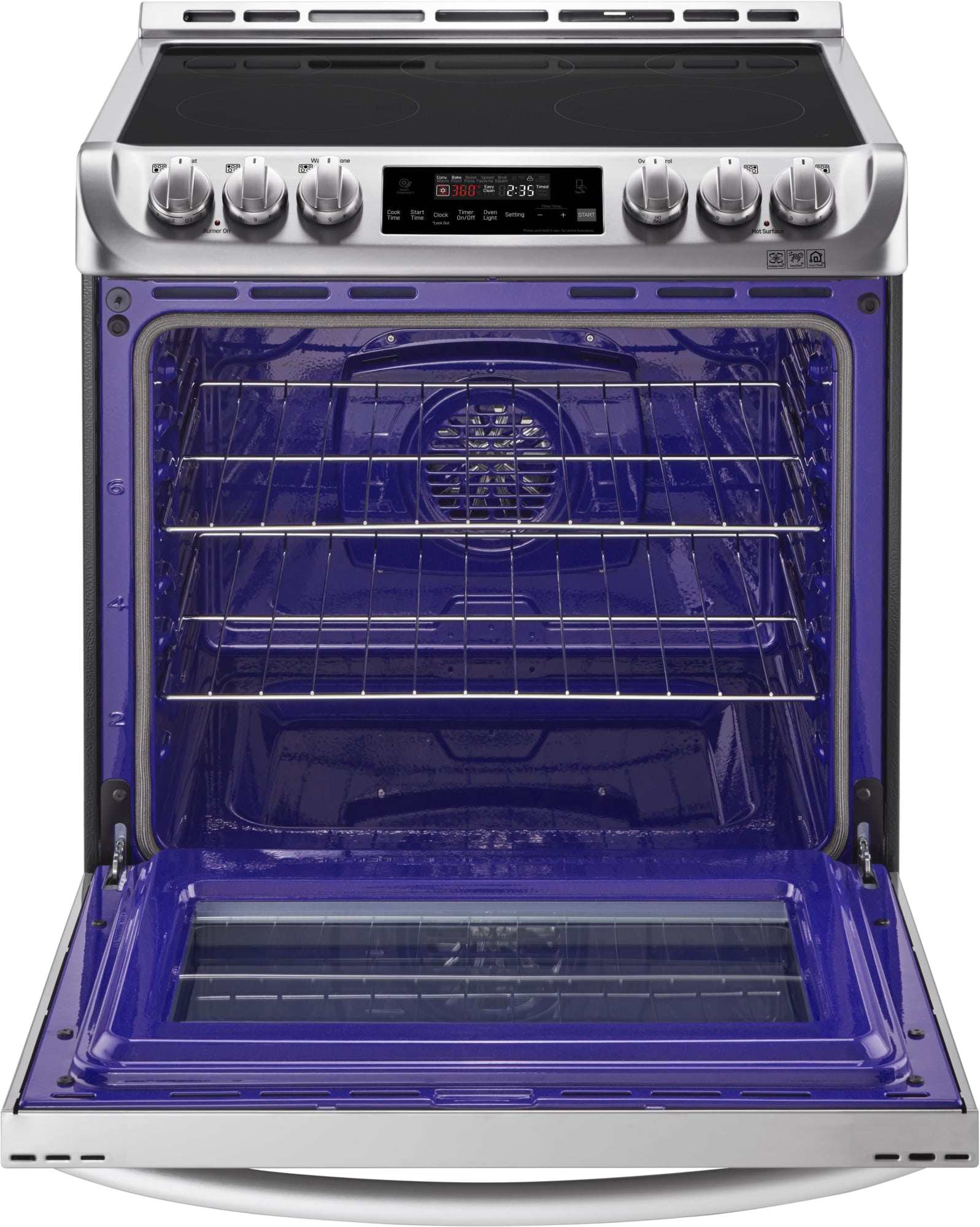 LG LSE4611ST 30 Inch Slide-In Electric Range with 5 Radiant Heating ...