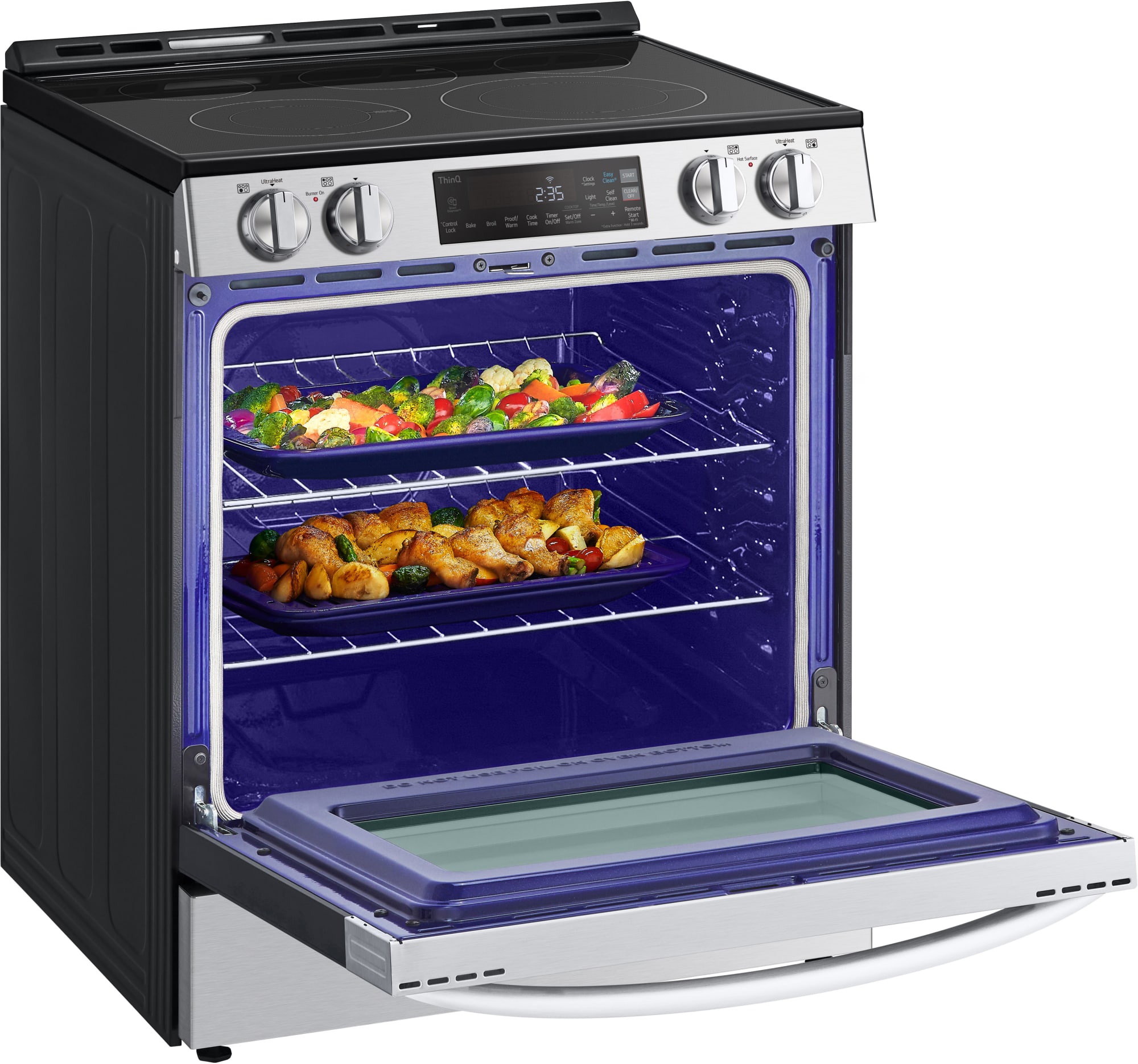 LG LSEL6331F 30 Inch Slide-In Electric Smart Range with 5 Radiant ...