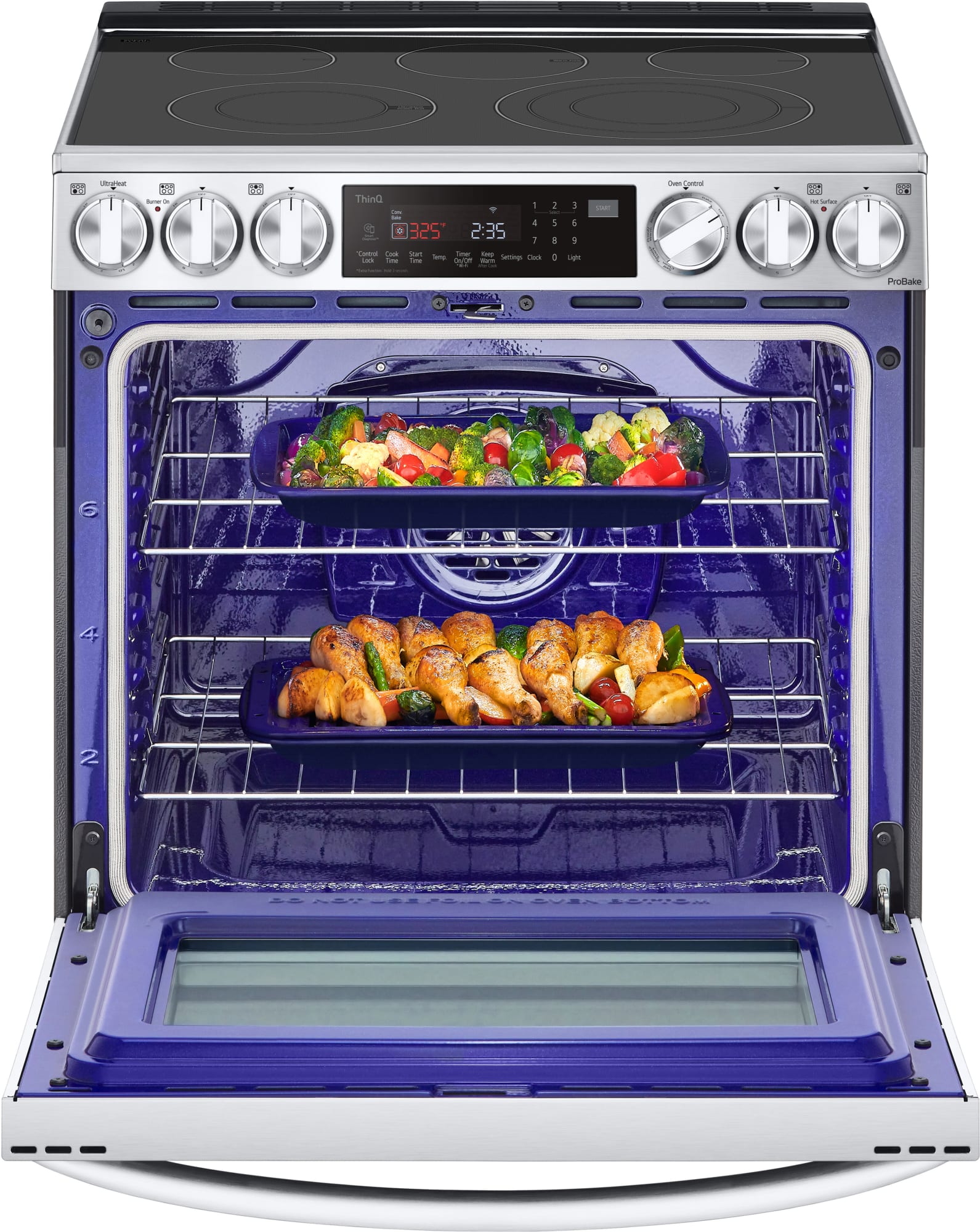 LG LSEL6335F 30 Inch Smart InstaView™ Electric Slide-in Range with 5 ...