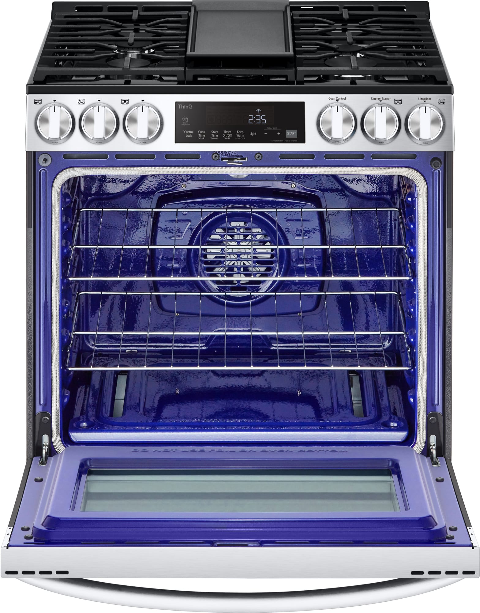 LG LSGL5833F 30 Inch Slide-In Smart Gas Range with 5 Sealed Burners, 5. ...