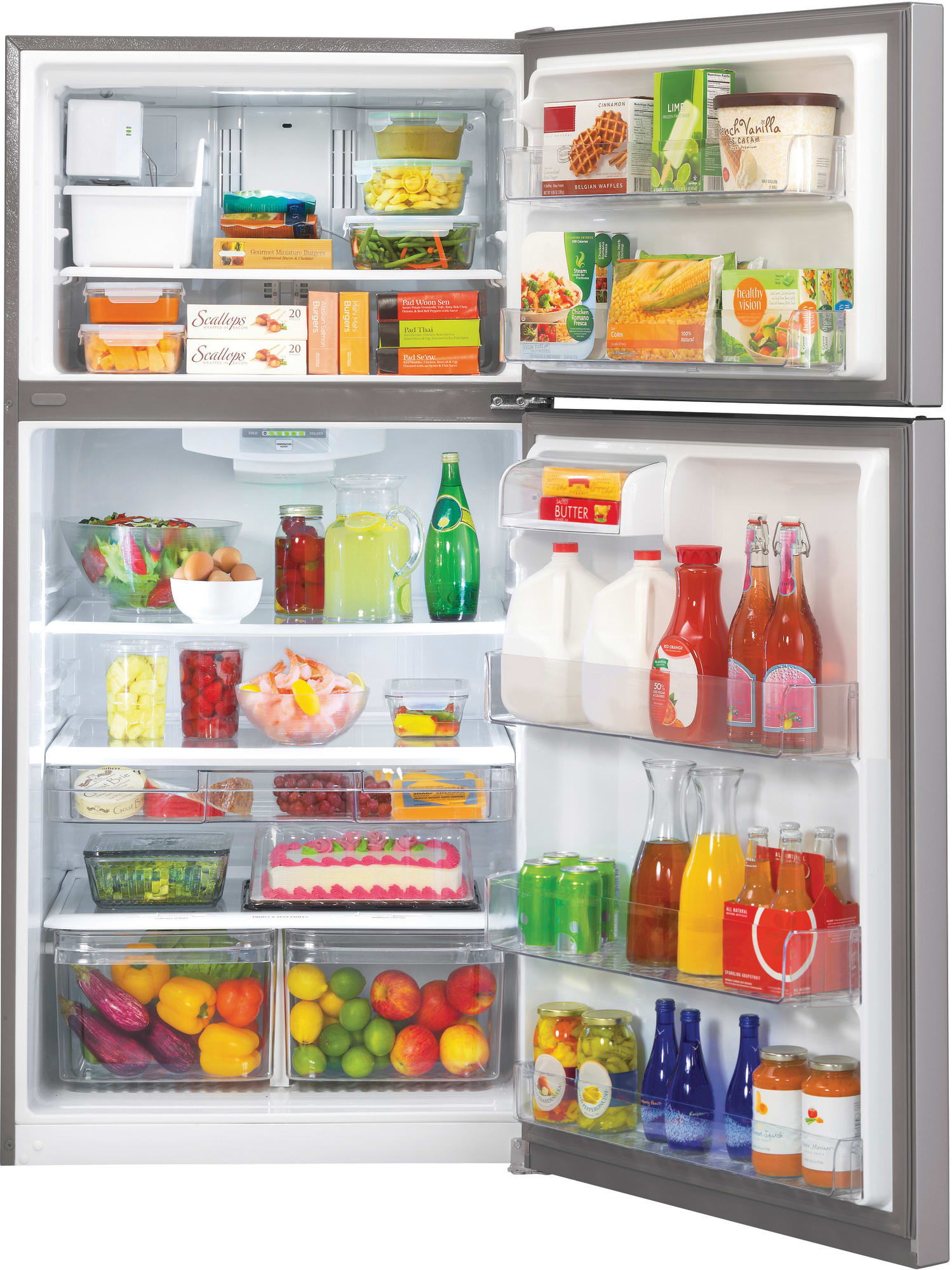 LG LTCS20220S 30 Inch Top-Freezer Refrigerator with Ice Maker, Glide N ...