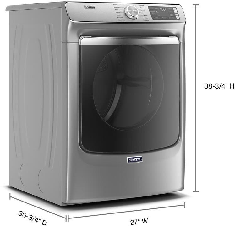 Maytag MED8630HC 27 Inch Electric Smart Dryer with 7.3 Cu. Ft. Capacity ...