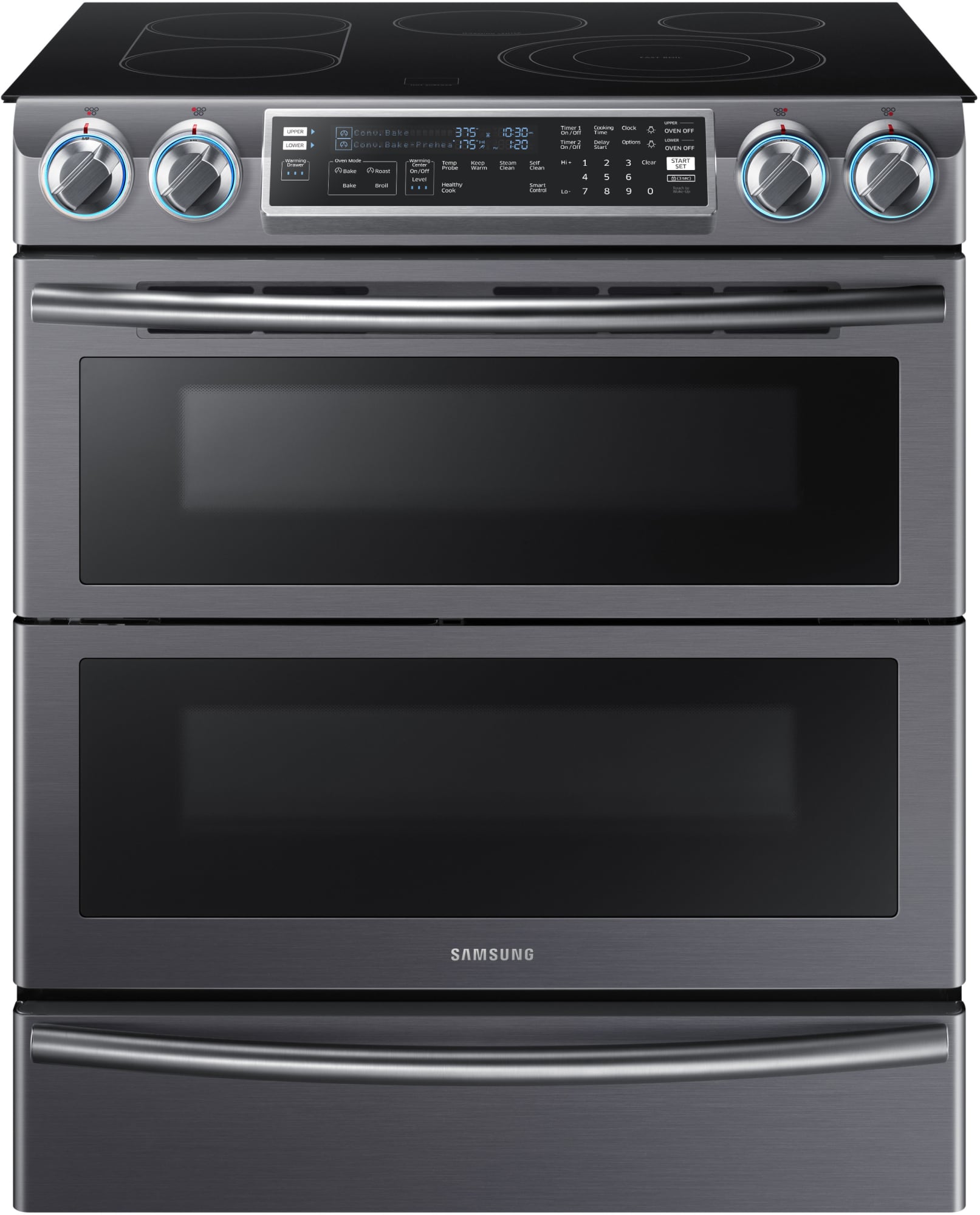 Samsung NE58K9850WG 30 Inch Smart Flex Duo Slide-In Electric Range with ...