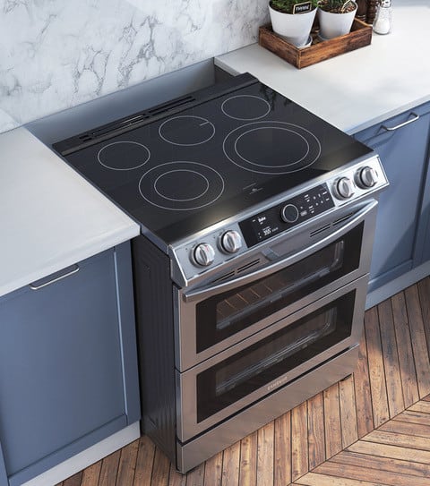 Samsung NE63T8751SS 30 Inch Slide-in Electric Smart Range with 5 ...