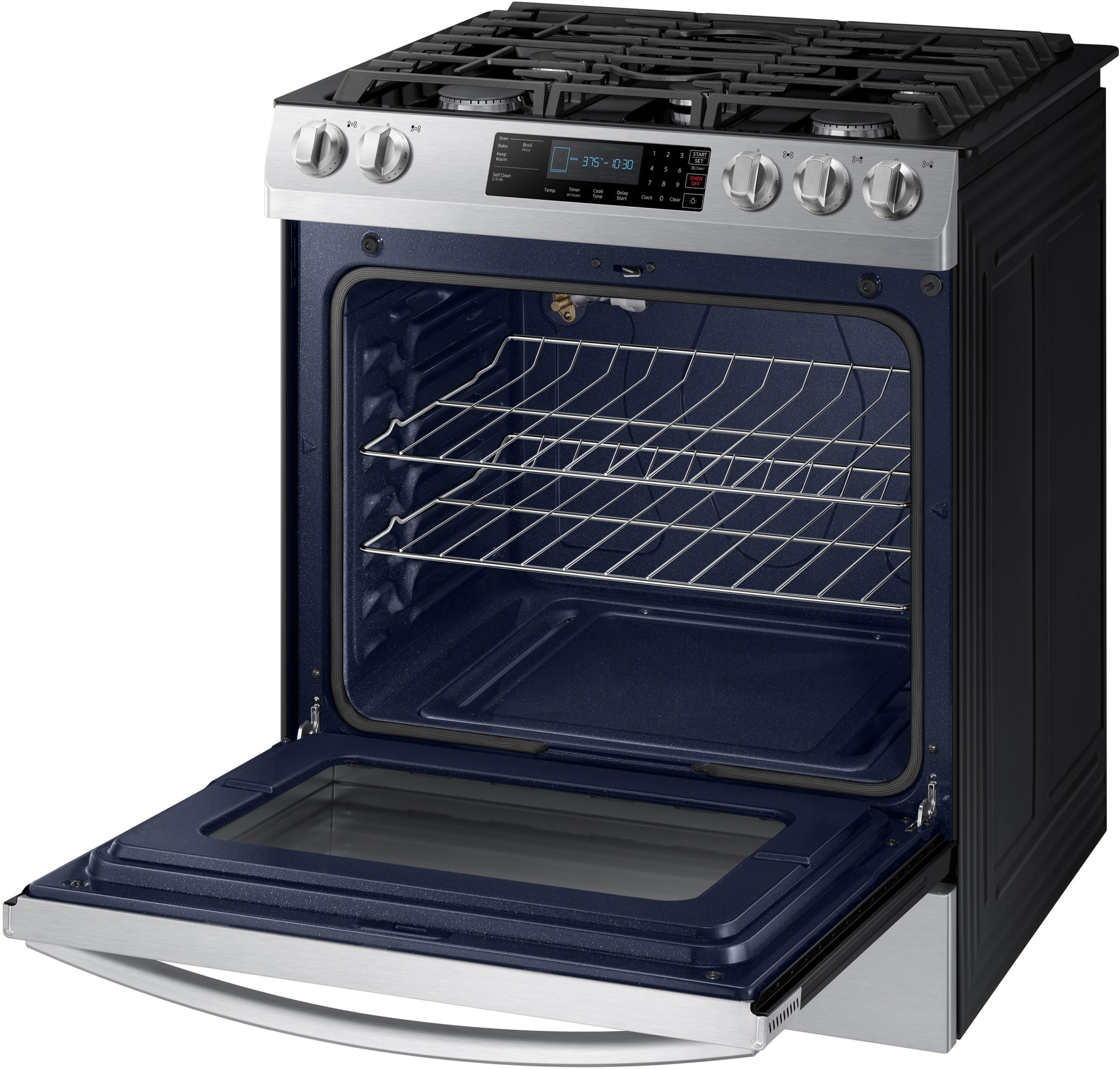 Samsung NX58R9311SS 30 Inch 5 Burner Slide-In Gas Range with Glass ...