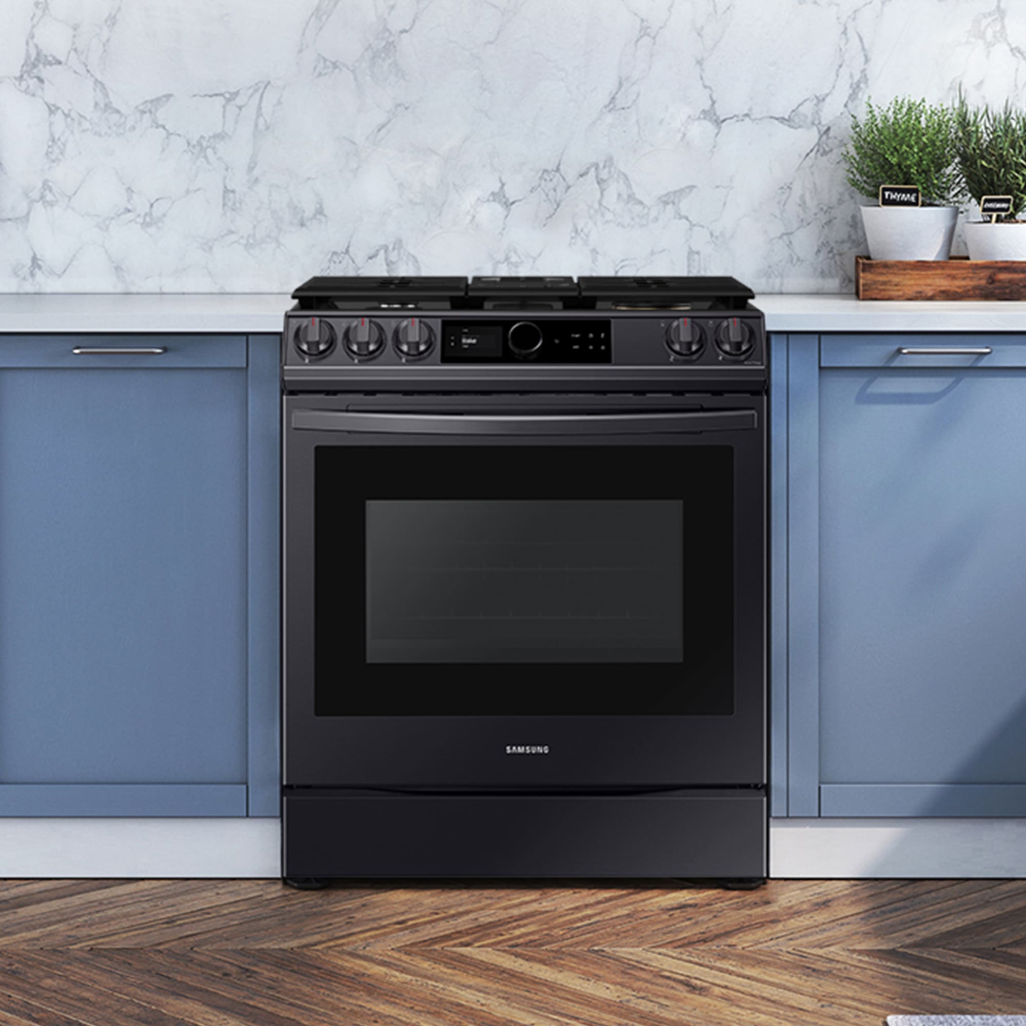 Samsung NX60T8711SG 30 Inch Slide-In Gas Smart Range with 5 Sealed ...