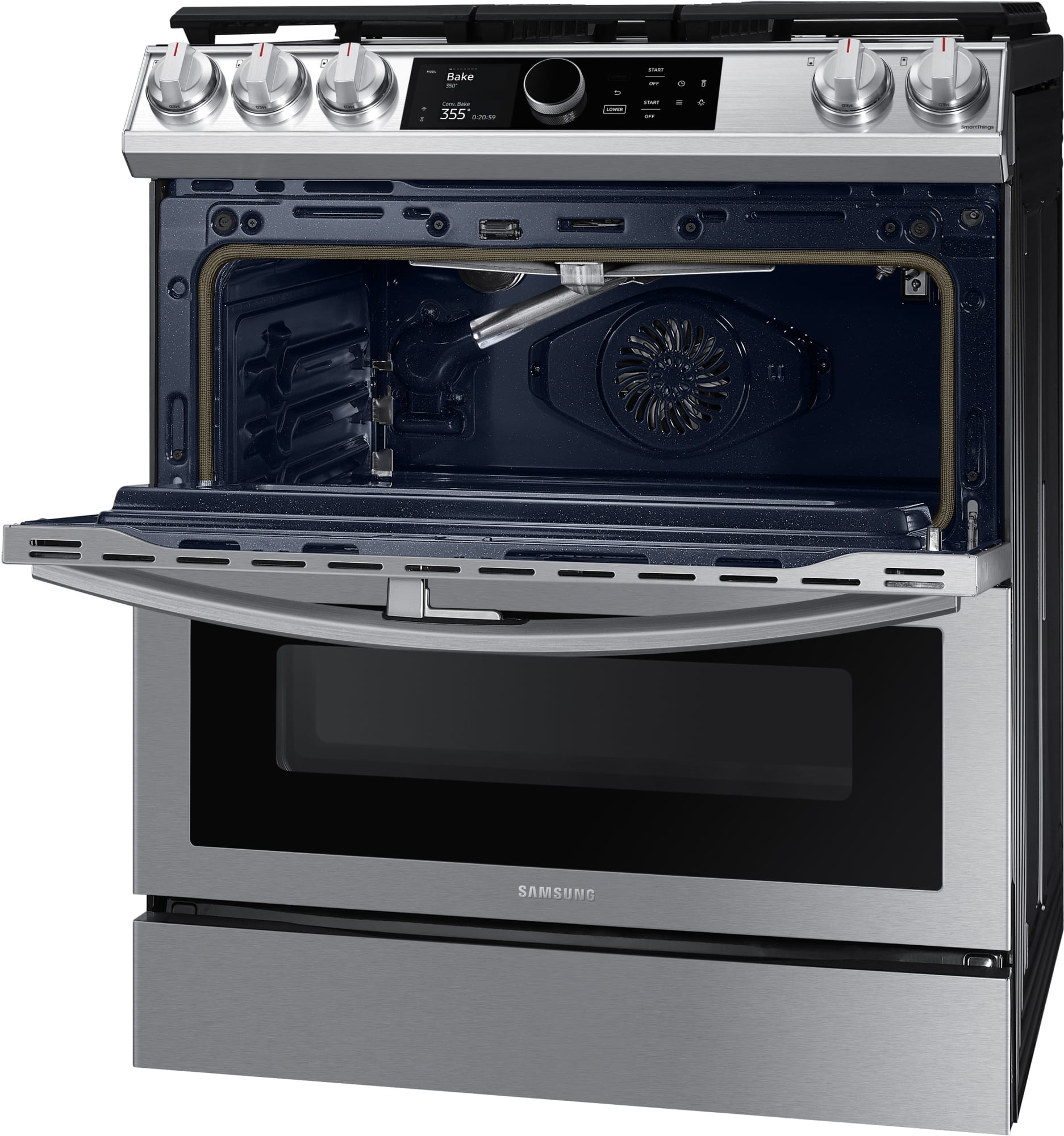Samsung NX60T8751SS 30 Inch Slide-in Gas Smart Range with 5 Sealed ...