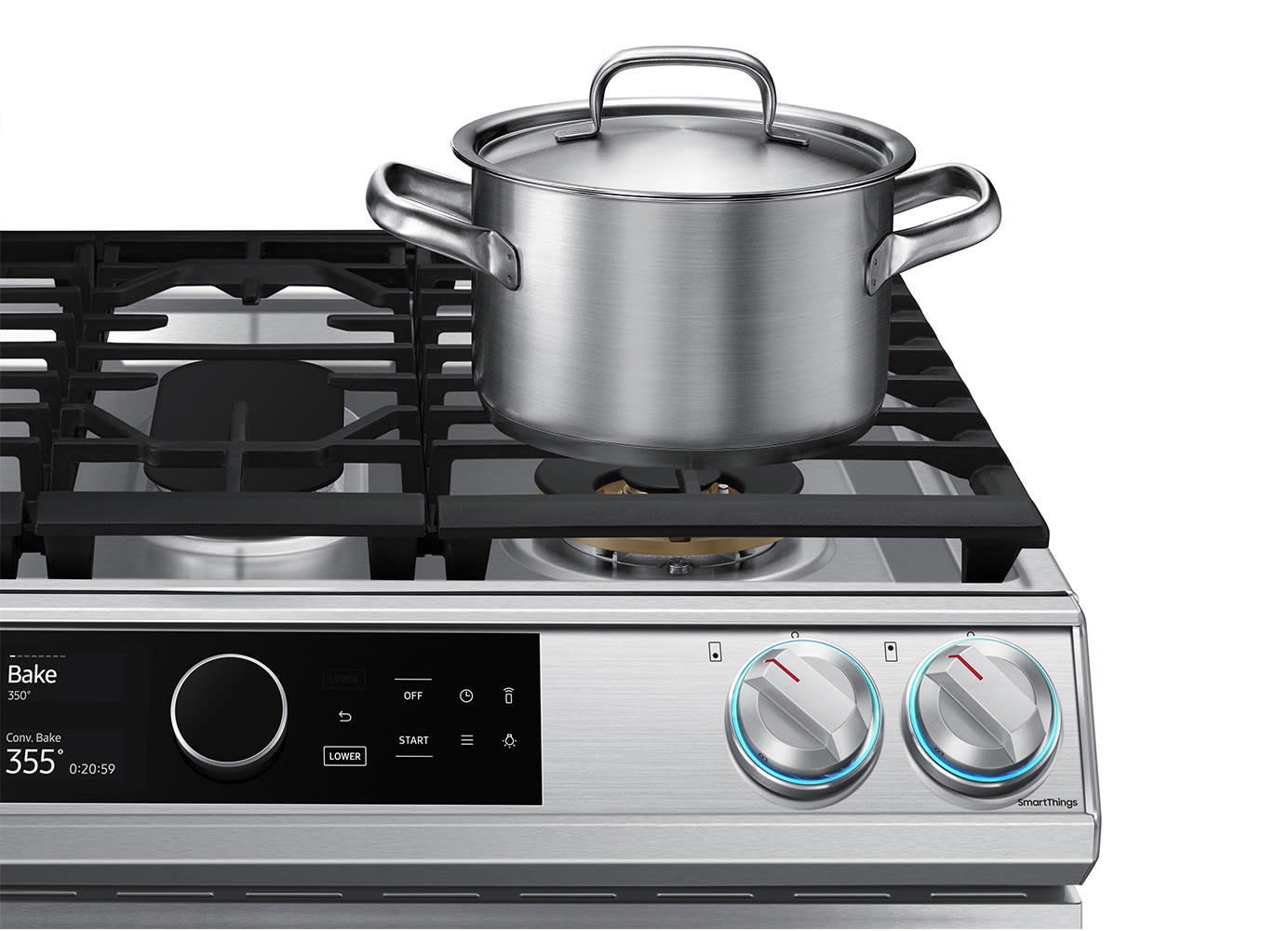 Samsung NX60T8751SS 30 Inch Slide-in Gas Smart Range with 5 Sealed ...