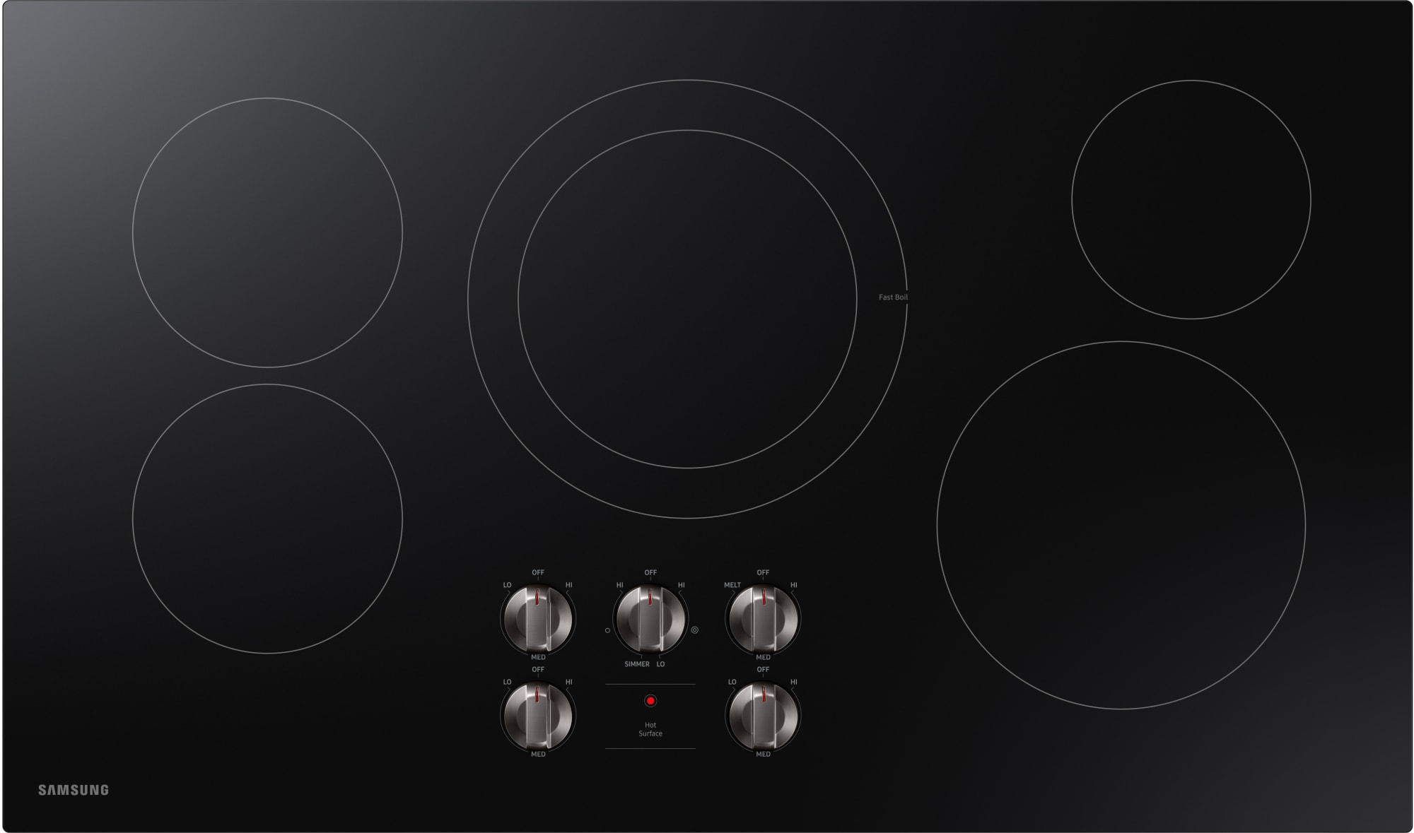 Samsung NZ36R5330RK 36 Inch Electric Cooktop with 5 Burner Elements ...