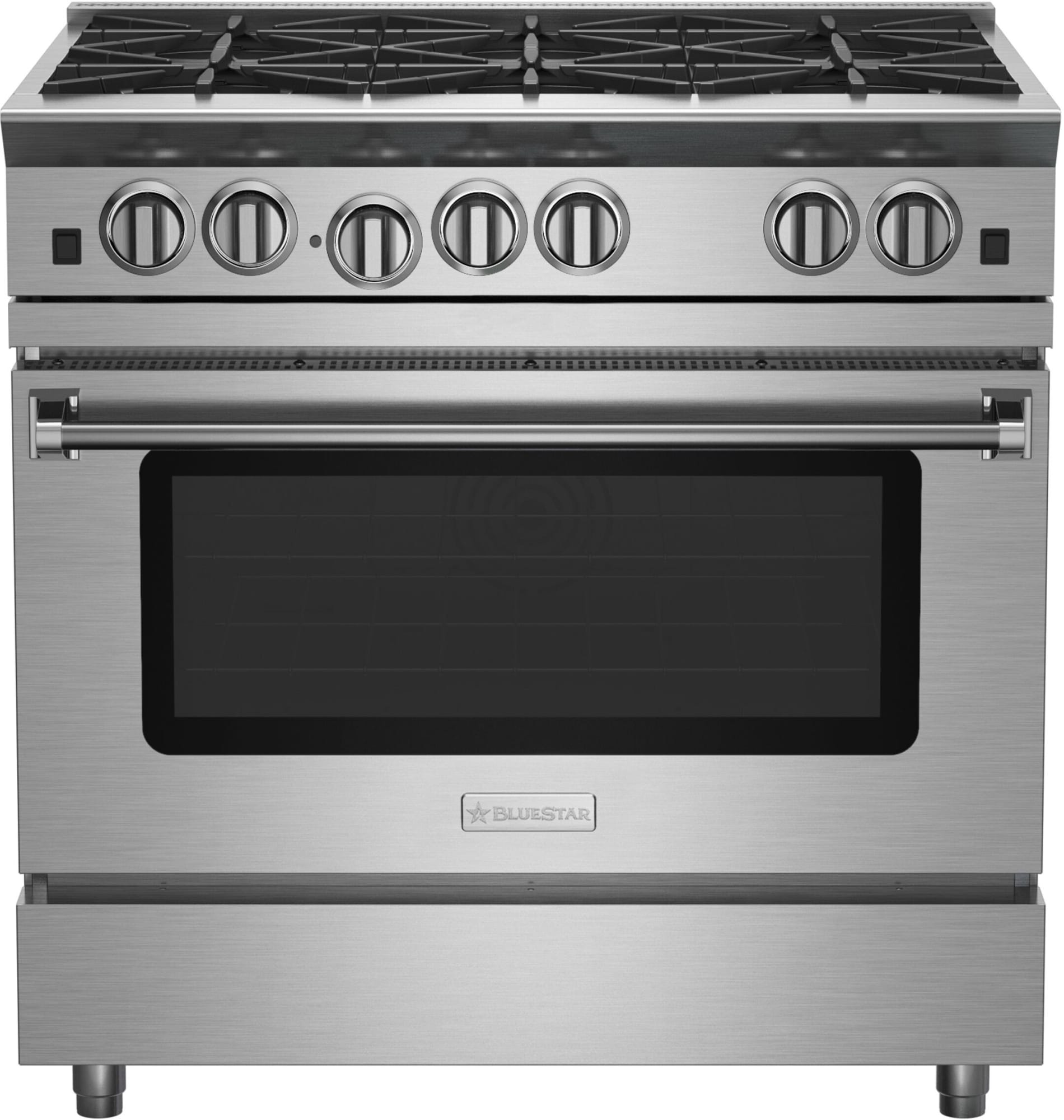 BlueStar RNB366BV2 36 Inch Freestanding Gas Range with 6 Open Burners ...