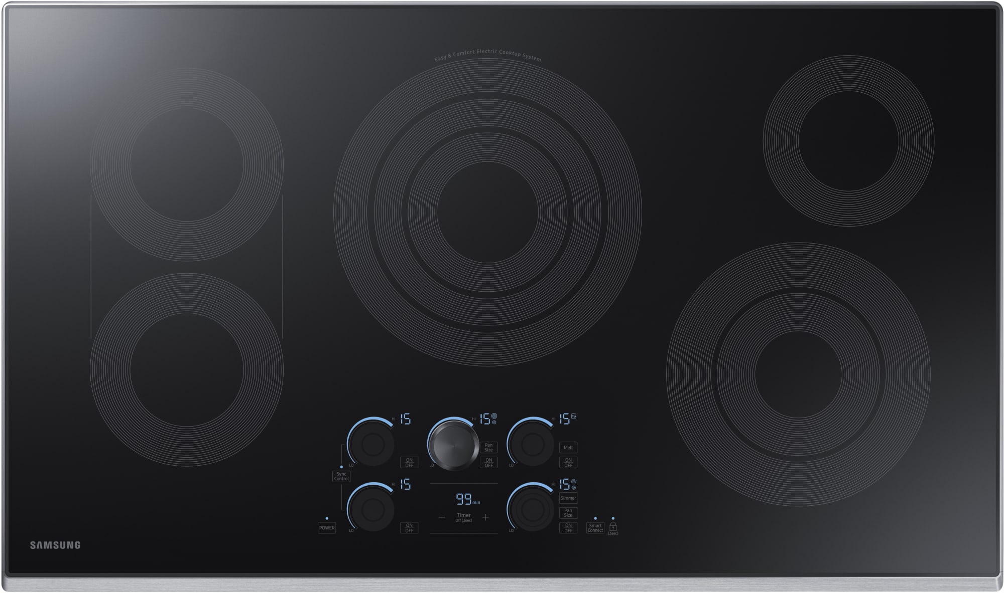 Samsung NZ36K7570RS 36 Inch Electric Cooktop with 5 Radiant Heating ...