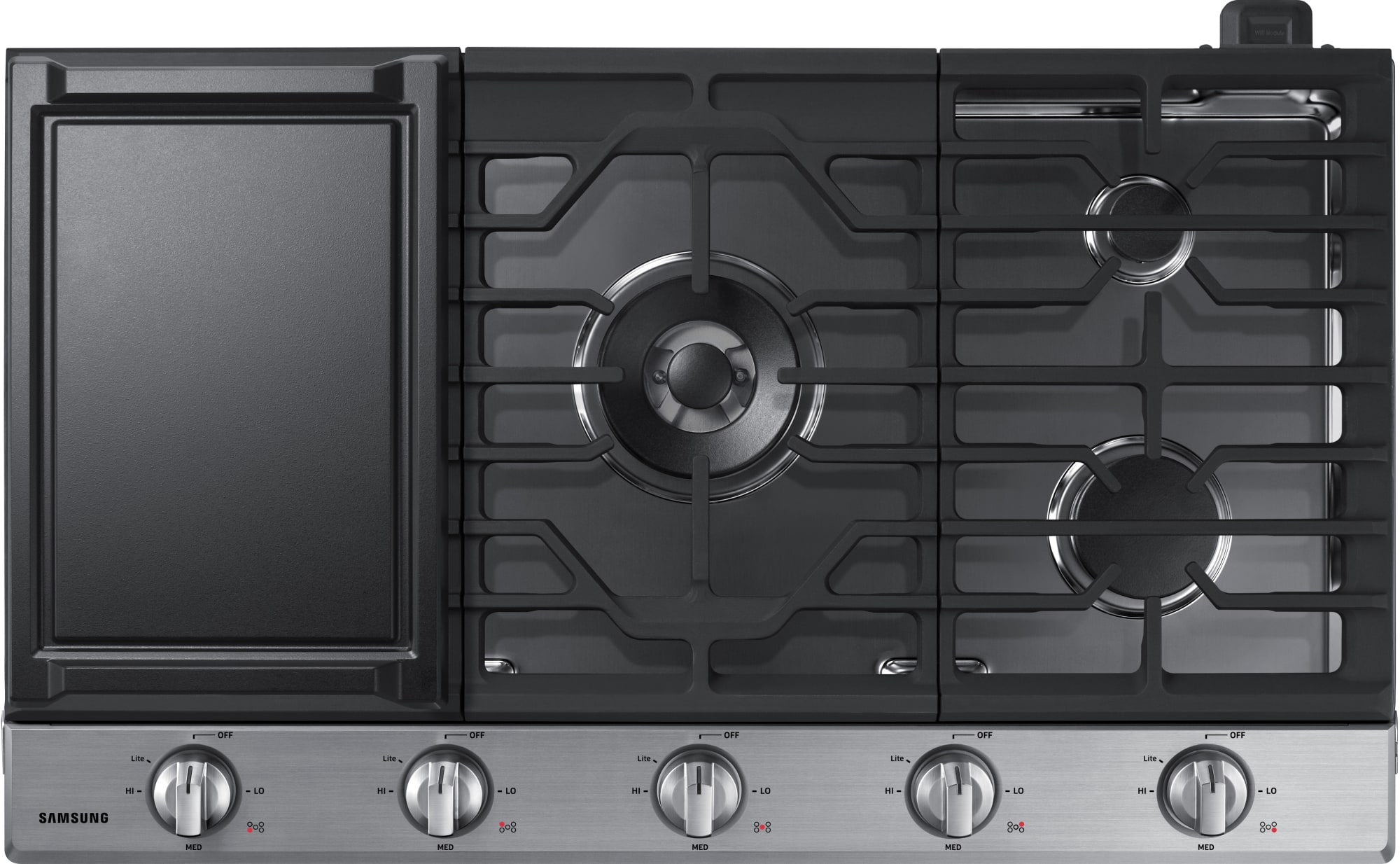 Samsung NA36K6550TS 36 Inch Gas Cooktop with 5 Sealed Burners, 19,000 ...