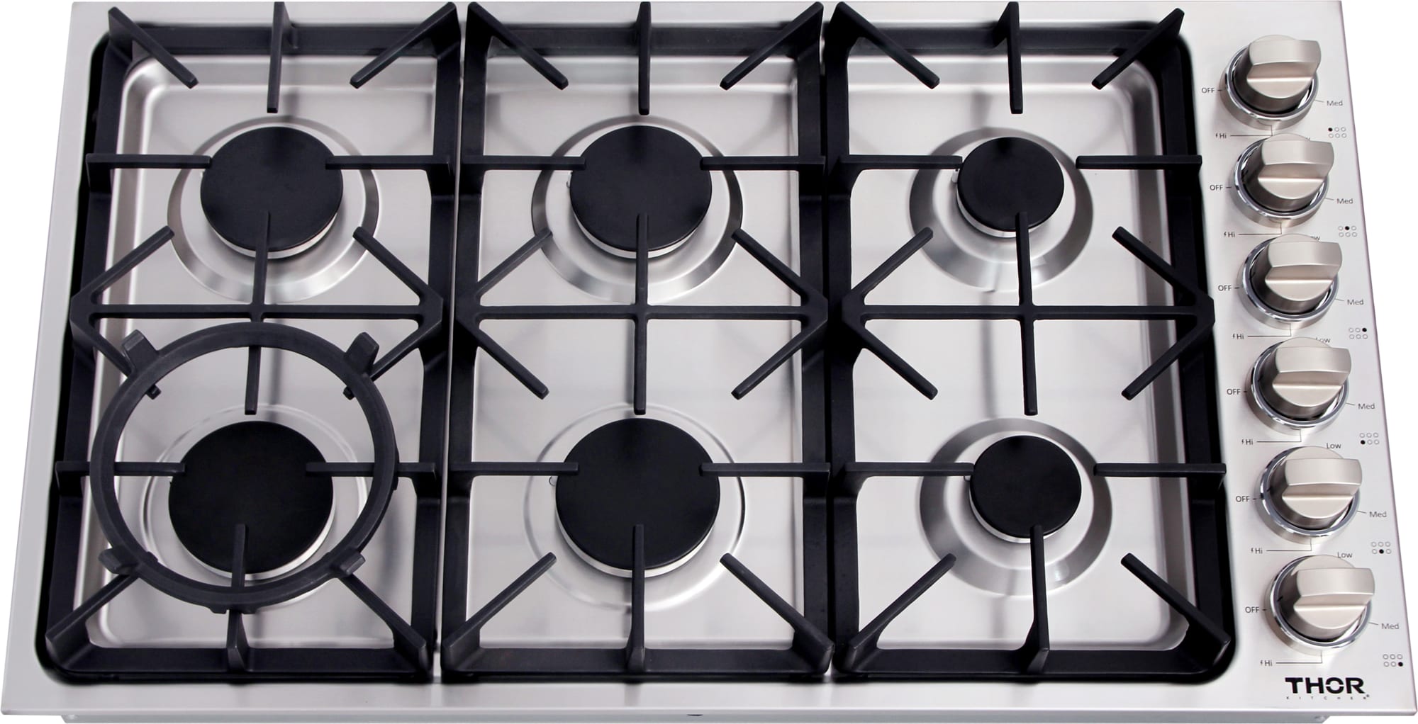 Thor Kitchen TGC3601 36 Inch Gas Cooktop with 6 Sealed Burners ...