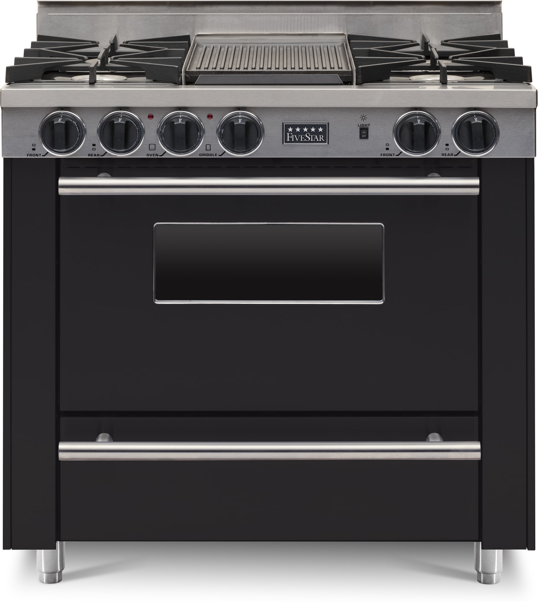 FiveStar TTN3127W 36 Inch Freestanding Gas Range with 4 Open Burners, 3 ...
