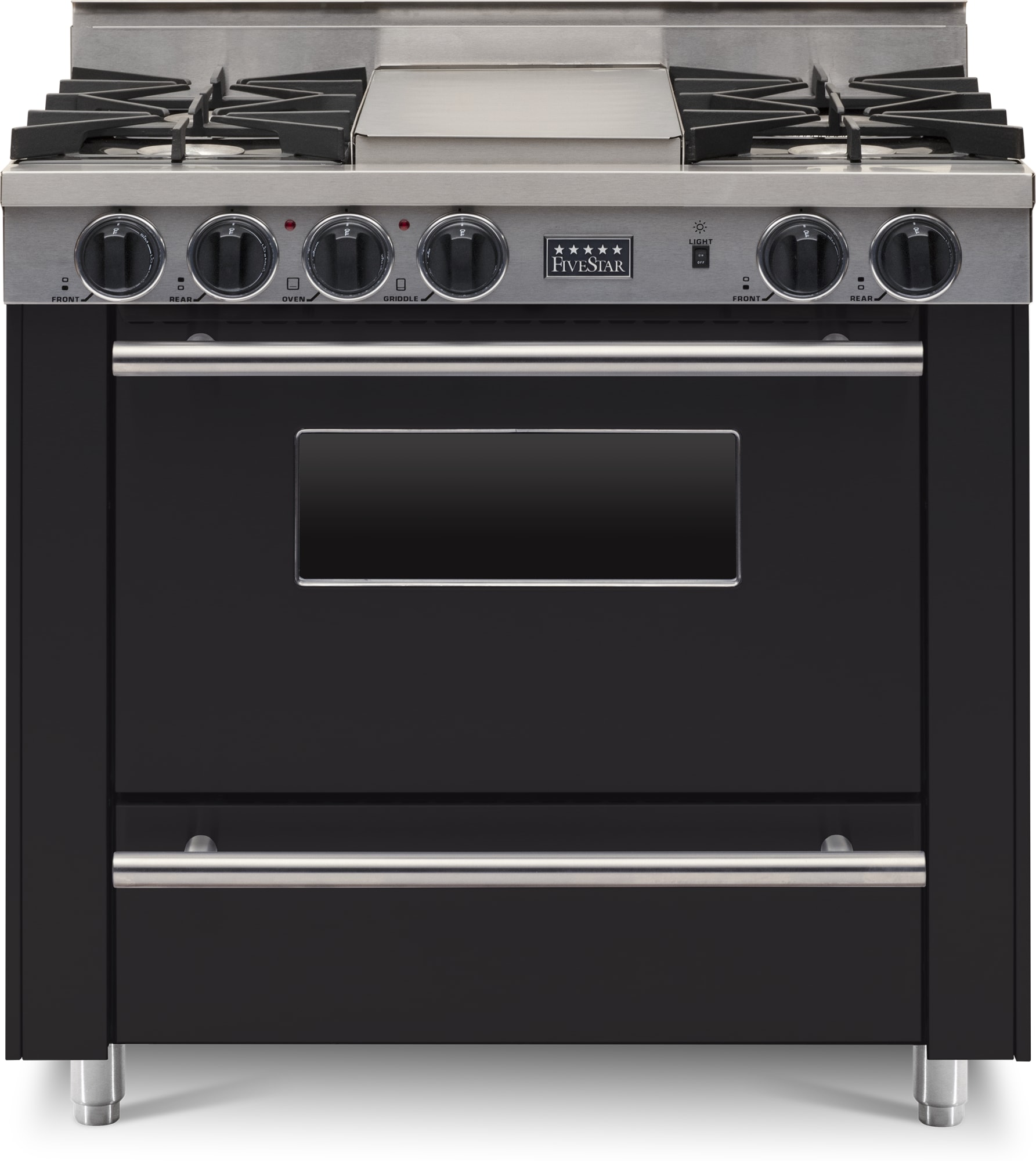 FiveStar TTN3127W 36 Inch Freestanding Gas Range with 4 Open Burners, 3 ...