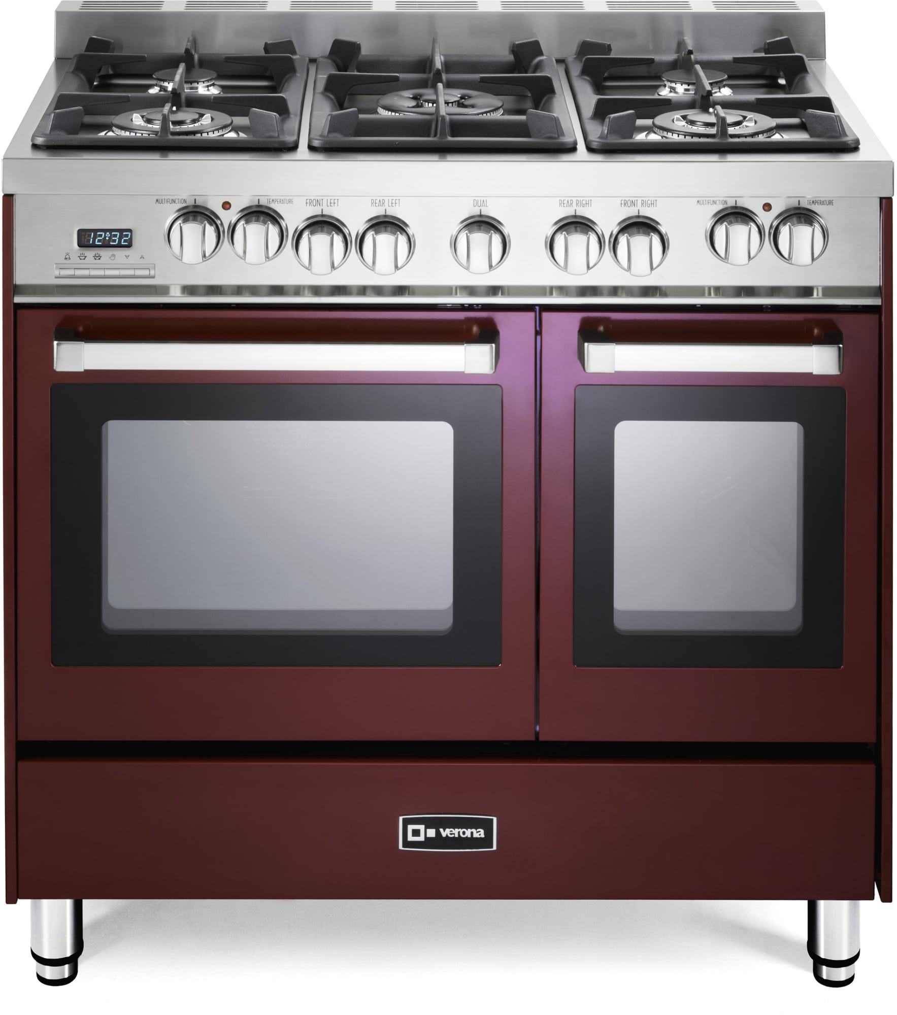 Verona VEFSGE365NDBU 36 Inch Pro-Style Dual-Fuel Double Oven Range ...