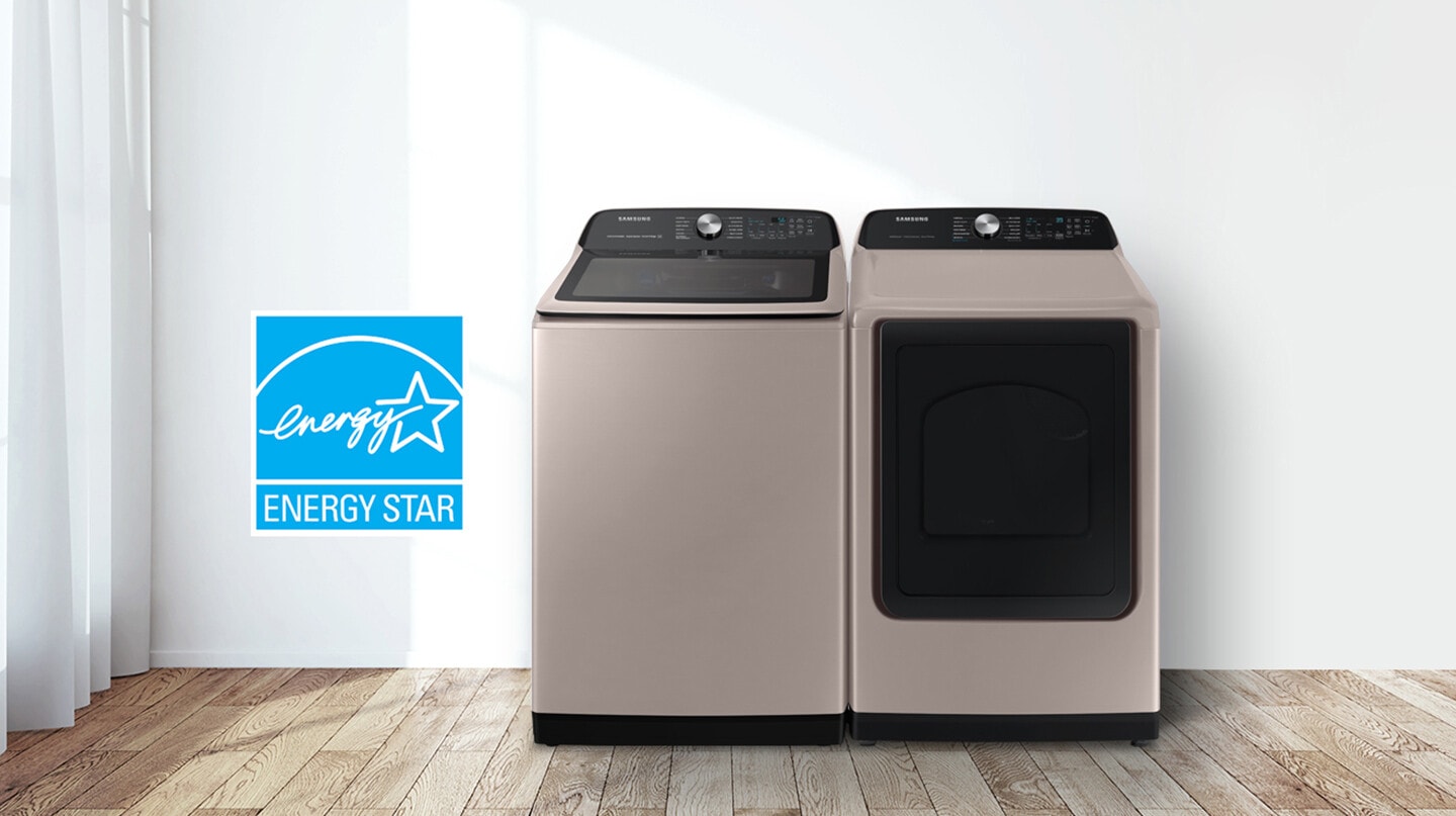 Samsung SAWADRGC550552 Side-by-Side Washer & Dryer Set with Top Load ...