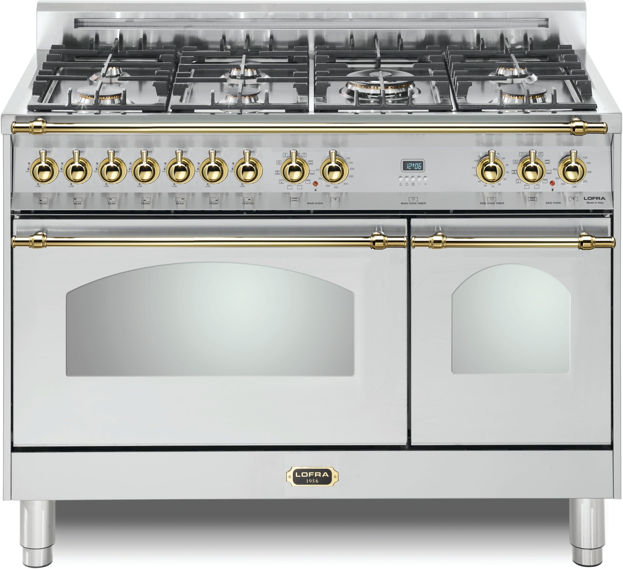 LOFRA RXOD48MMG700 48 Inch Freestanding Dual Fuel Range with 7 Brass ...