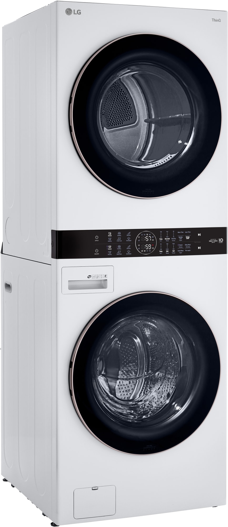 LG WKE100HWA 27 Inch Smart Electric WashTower with 4.5 Cu. Ft. Washer ...