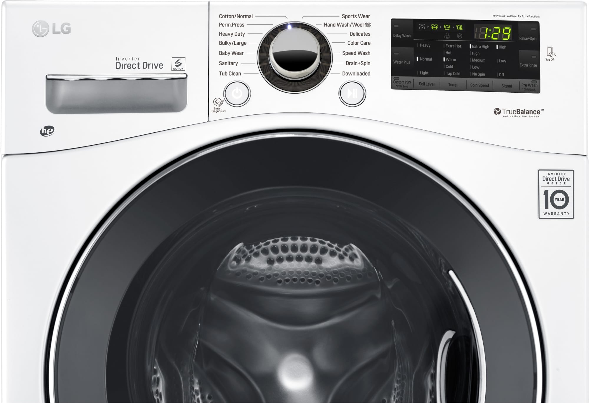 LG WM1388HW 24 Inch Front Load Washer with 2.3 Cu. Ft. Capacity, Dial-A ...